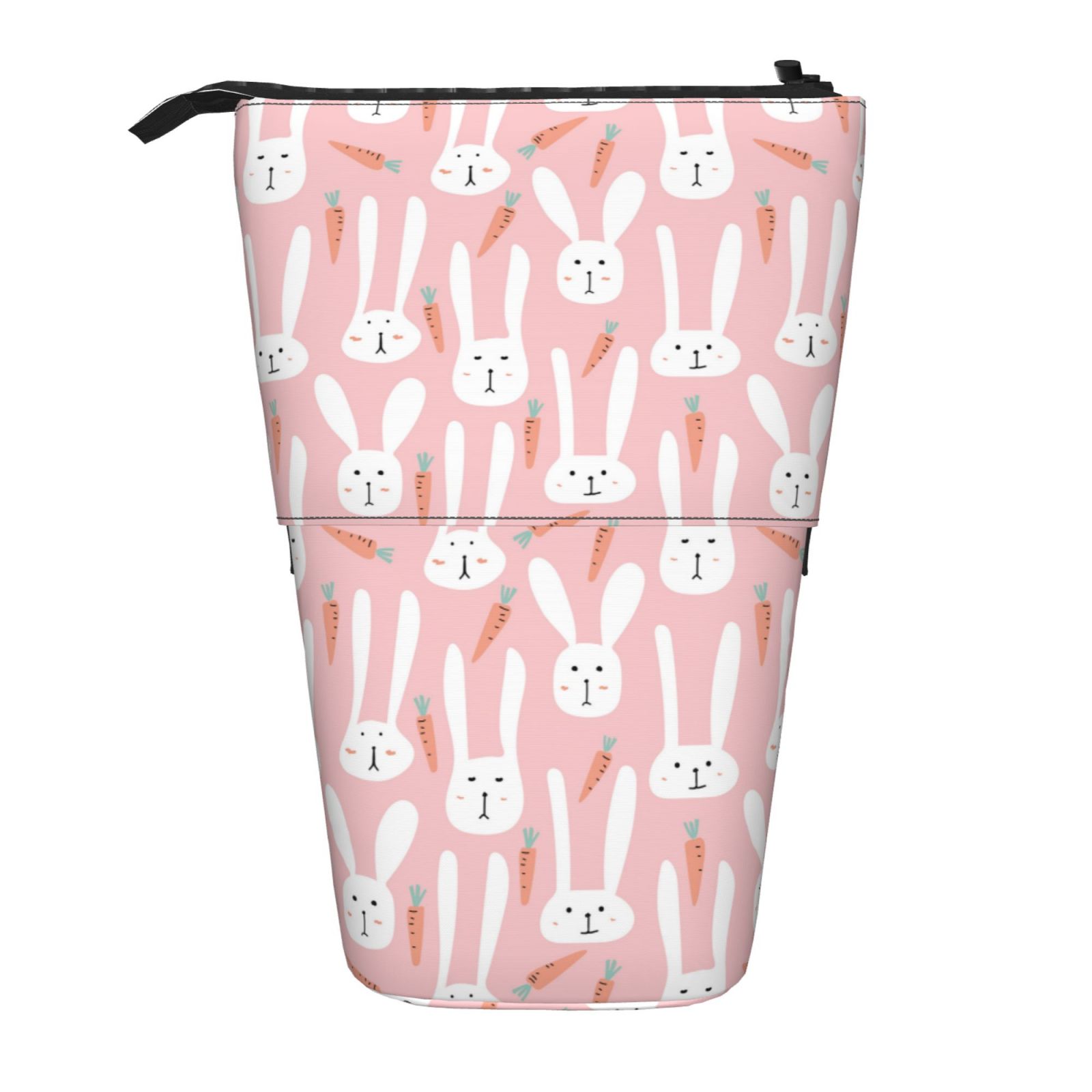 Xecao Cute Rabbit Carrot Print Telescopic Pencil Bag Pen Holder Pop Up ...