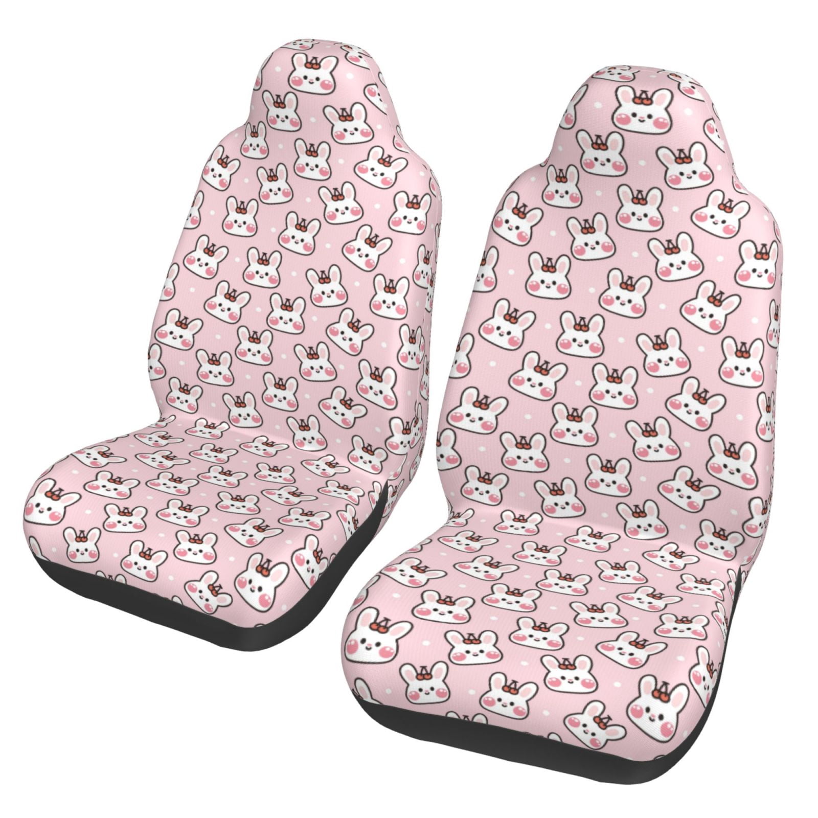Xecao Cute Rabbit Print Car Seat Cover in That Fits Most Cars, Vans ...