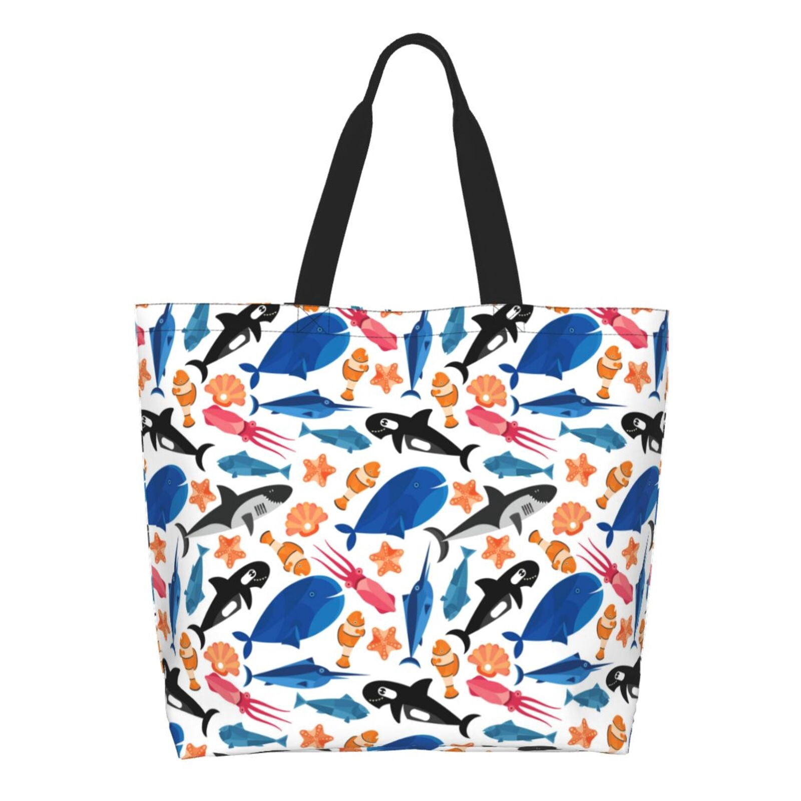 Xecao Cute Sea Animals for Tote Bag for Women, Tote Shoulder Bag with a ...