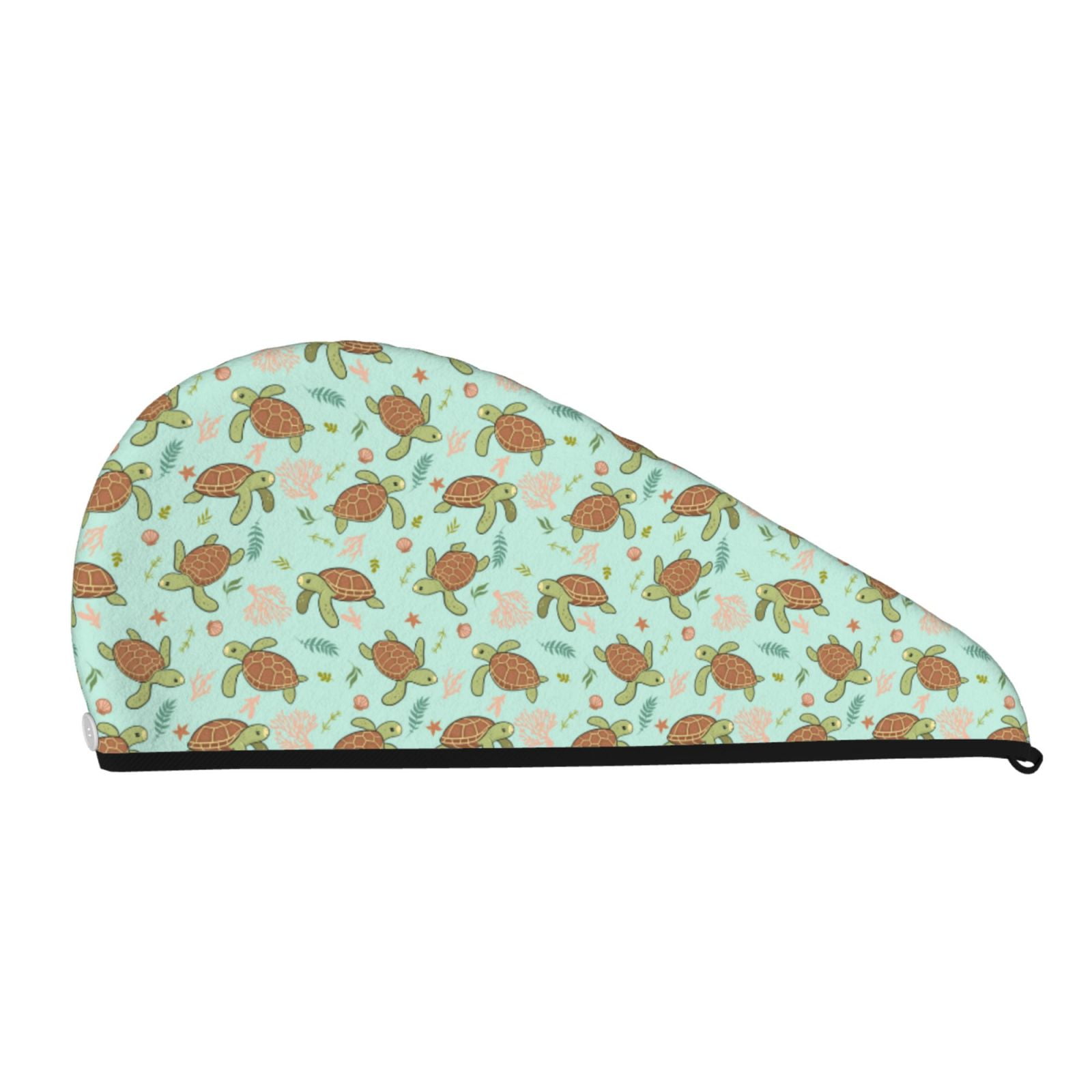 Xecao Cute Sea Turtles Print Hair Towel, Hair Turbans for Wet Hair ...