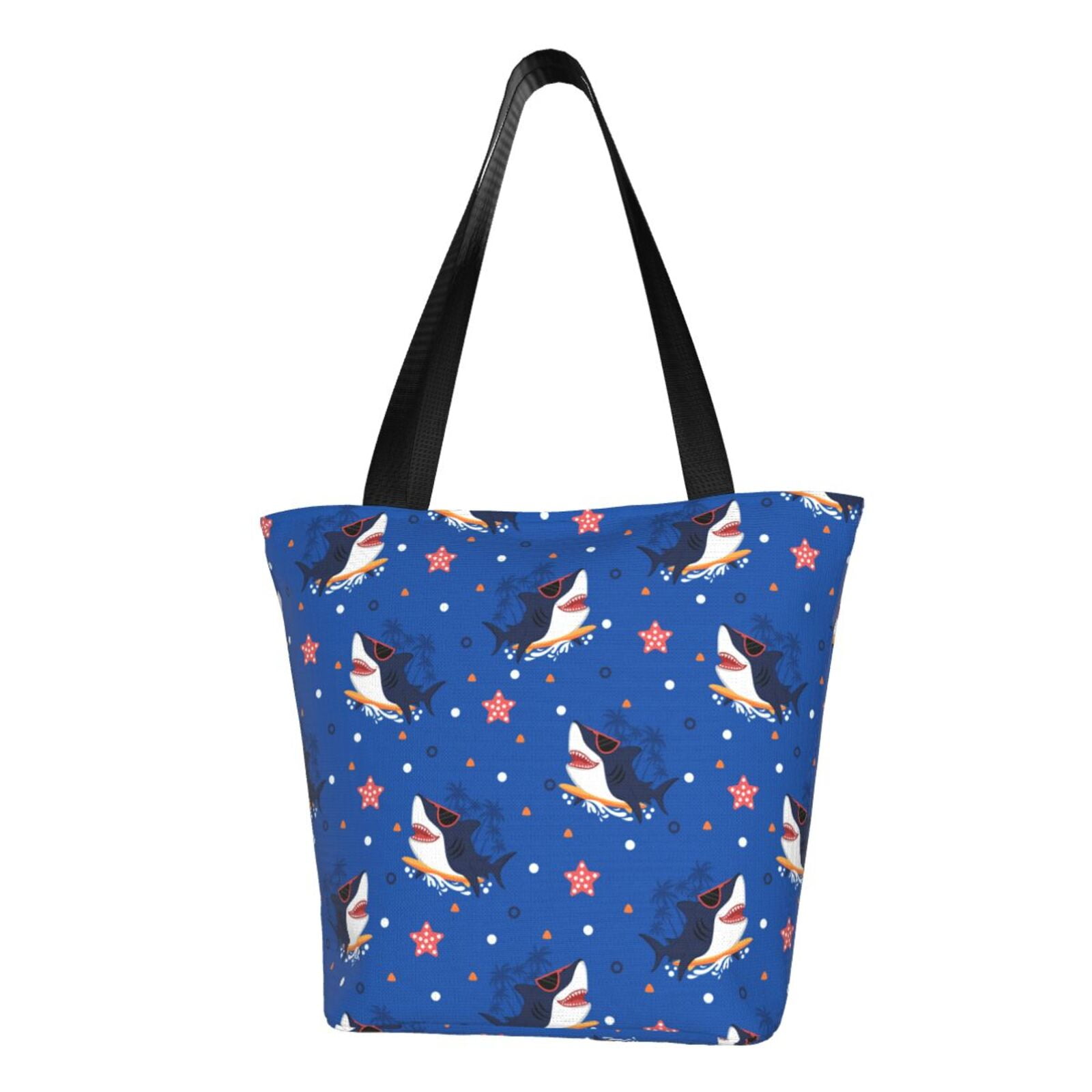 Xecao Cute Shark Cartoon for Tote Bag for Women -Tote Shoulder Bag with A Little Pocket Inside ...