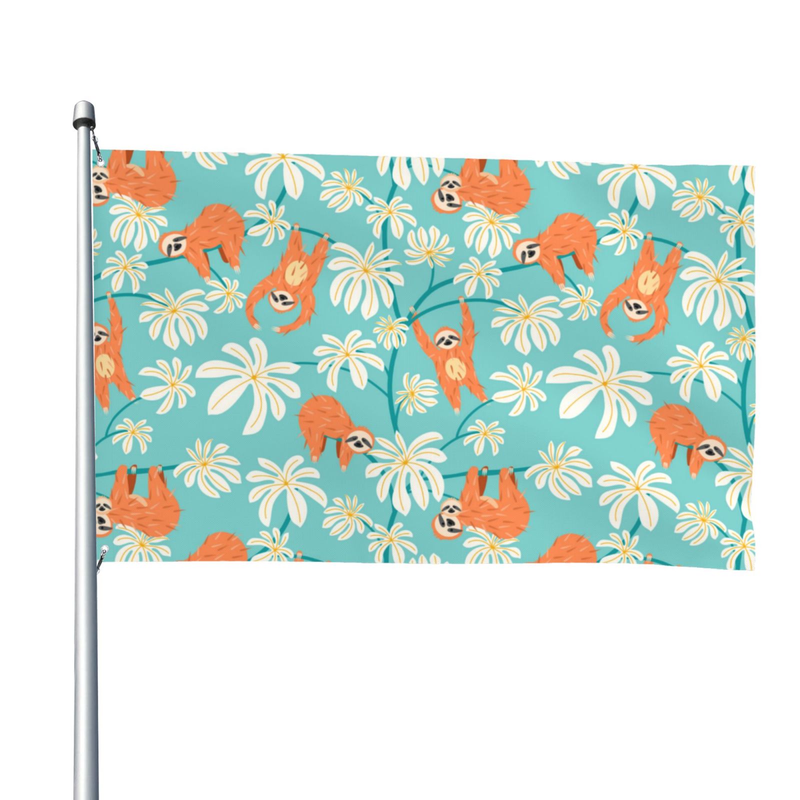 Xecao Cute Sloth on Floral Tree for Longest Lasting Flag, Made From ...