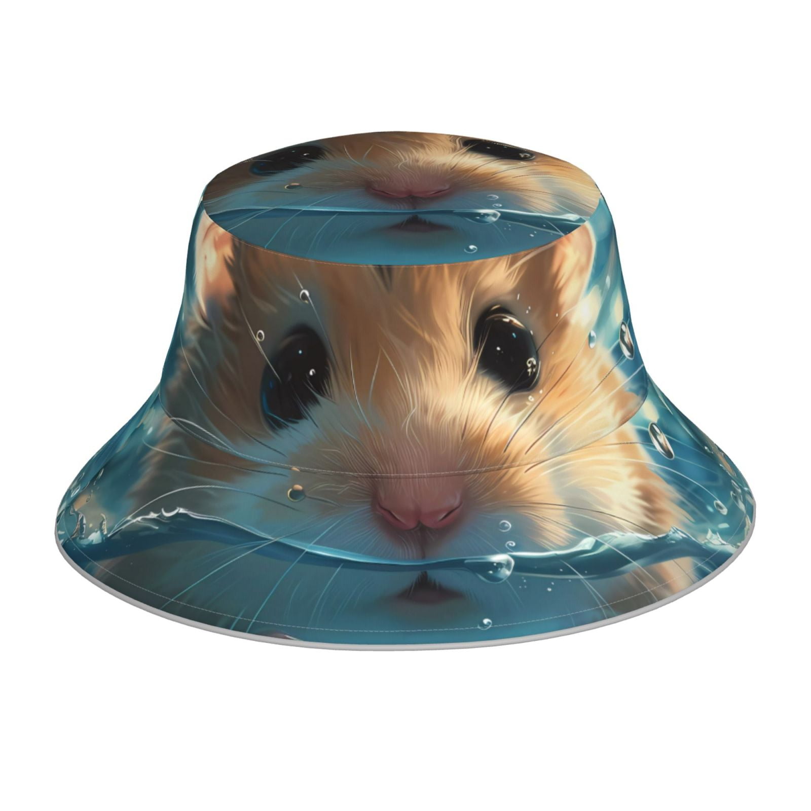 Xecao Cute Swimming Guinea Pig Print Men and Women Night Reflective Hat ...