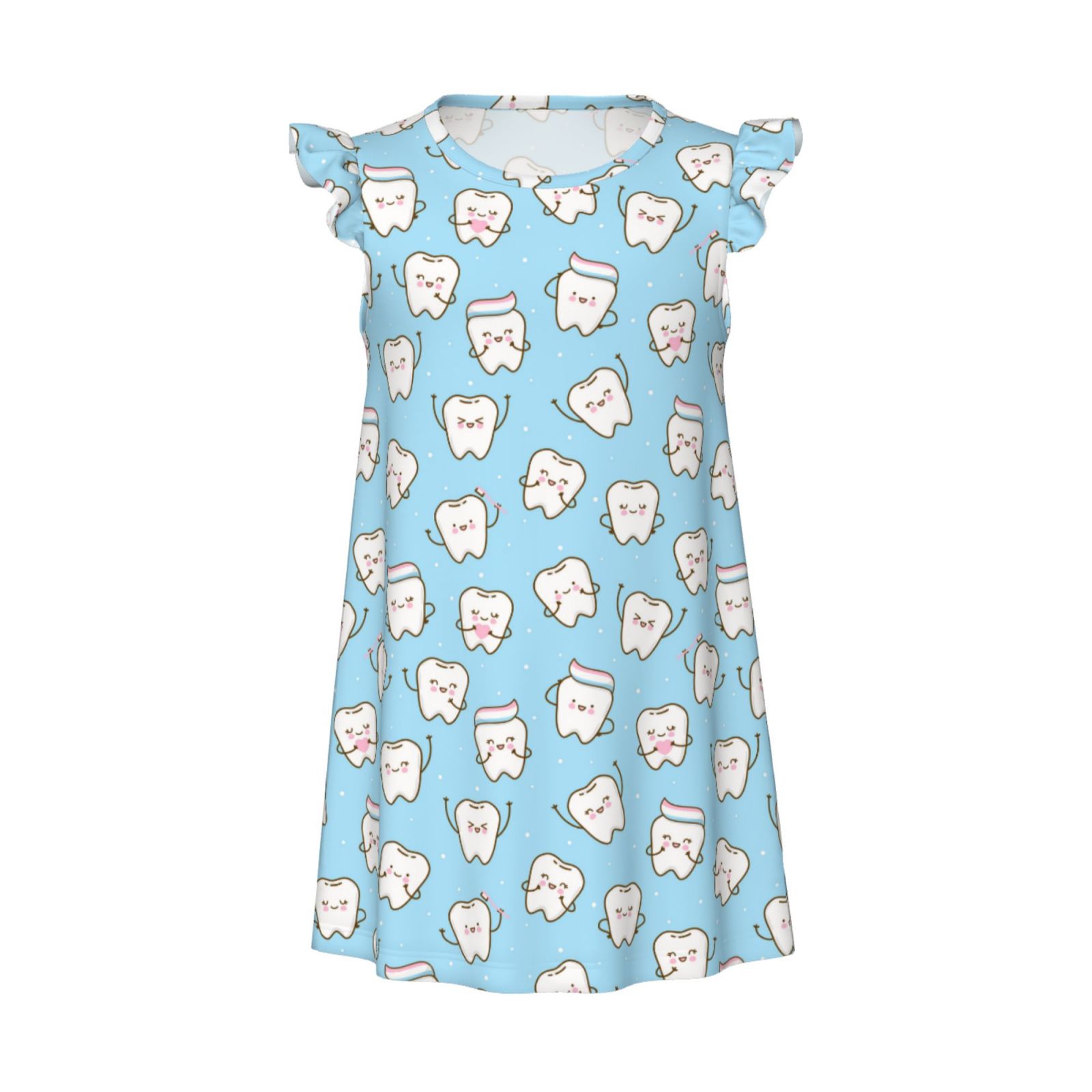 Xecao Cute Teeth Nightgowns for Girls: Elegant Princess Pajama Dresses ...