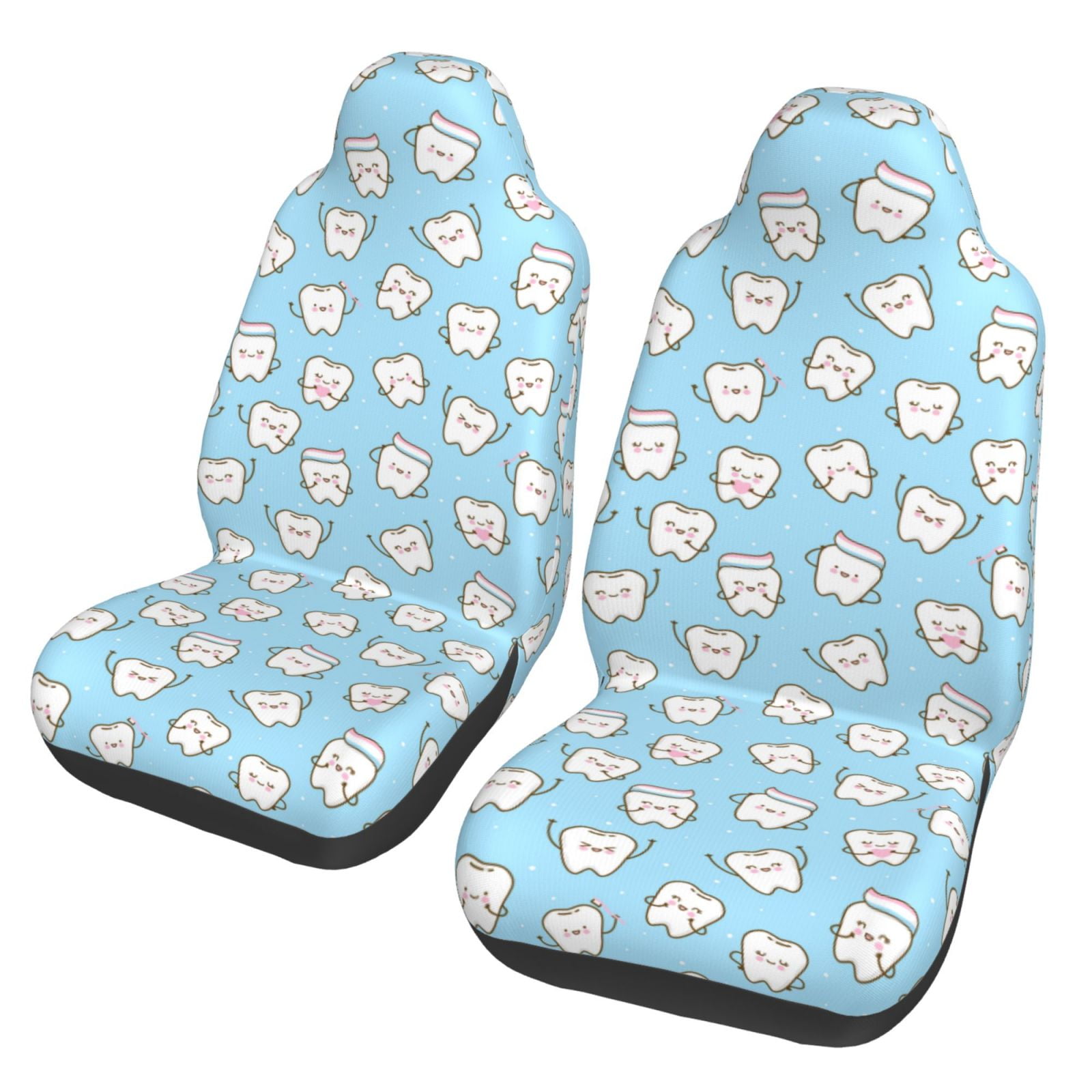 Xecao Cute Teeth Print Car Seat Cover in That Fits Most Cars, Vans ...