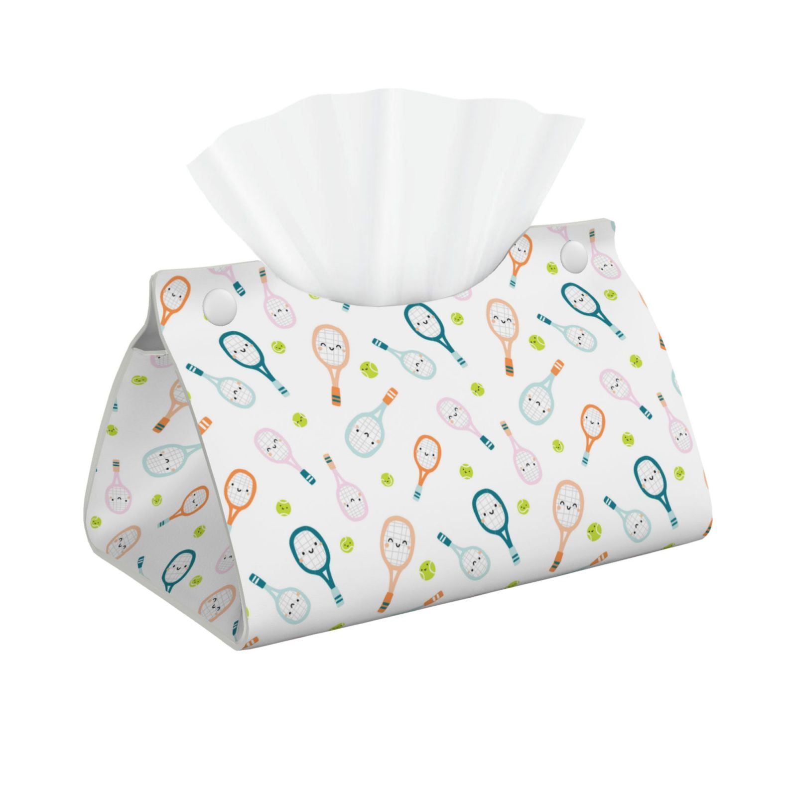 Xecao Cute Tennis Rackets Print Tissue Box Cover,Modern PVC Leather ...