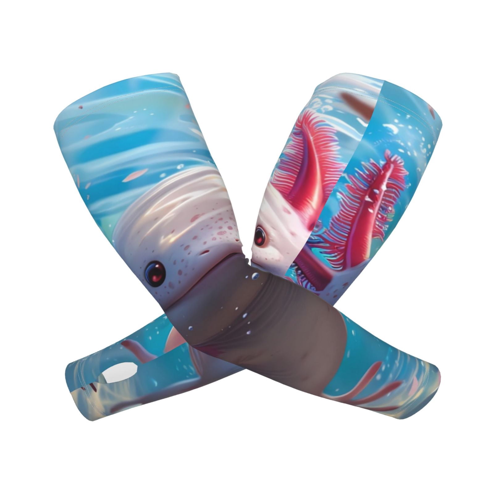 Xecao Cute Underwater Axolotl Print Cooling Arm Sleeves, UPF 50 UV Sun ...