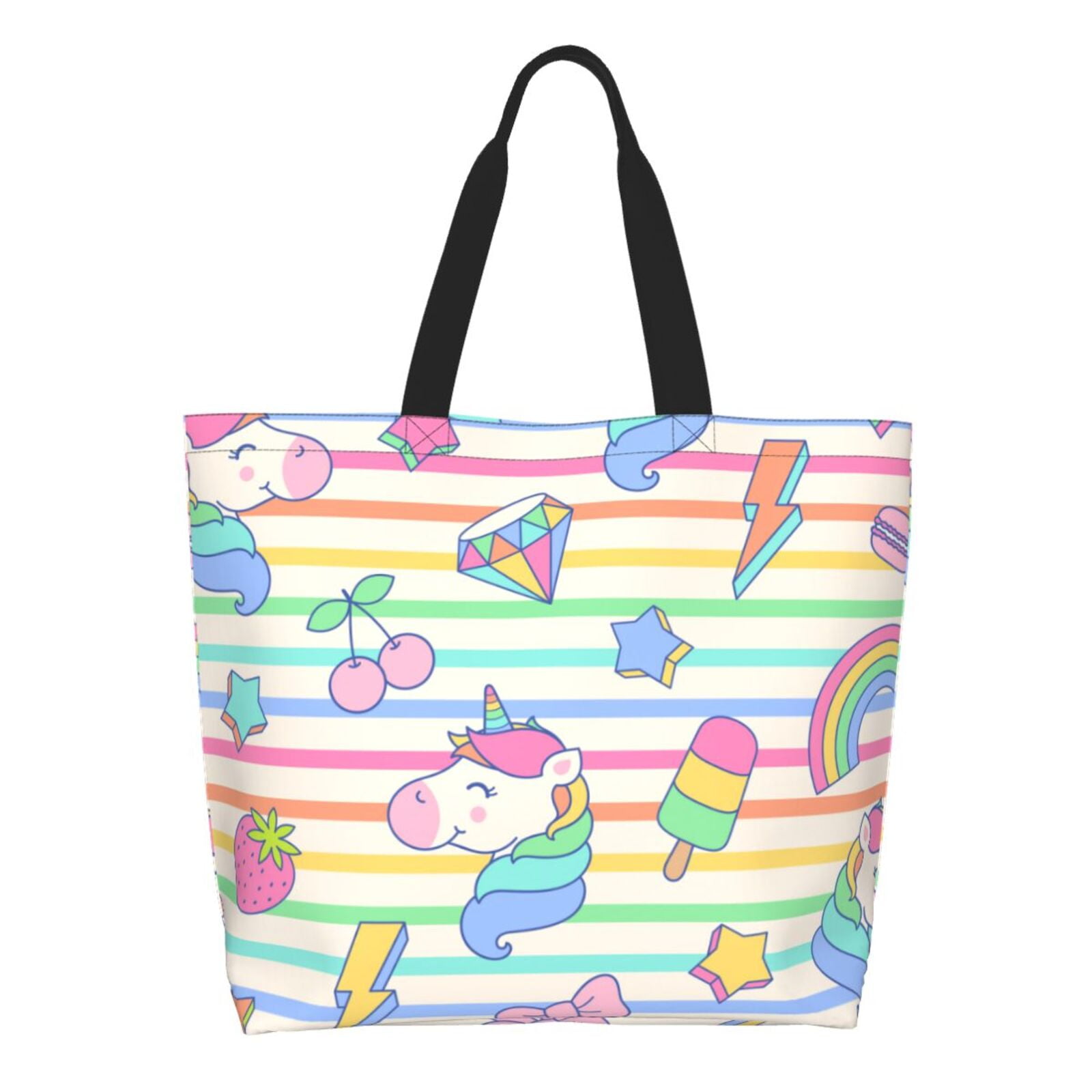 Xecao Cute Unicorn for Tote Bag for Women, Tote Shoulder Bag with a littlw pocket and Handbag ...