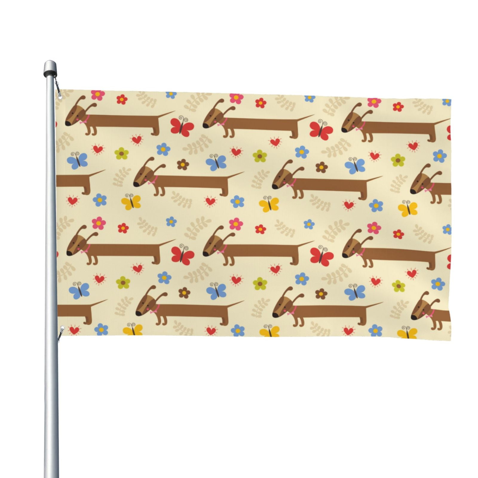 Xecao Dachshund Dog And Flower for Longest Lasting Flag, Made From ...