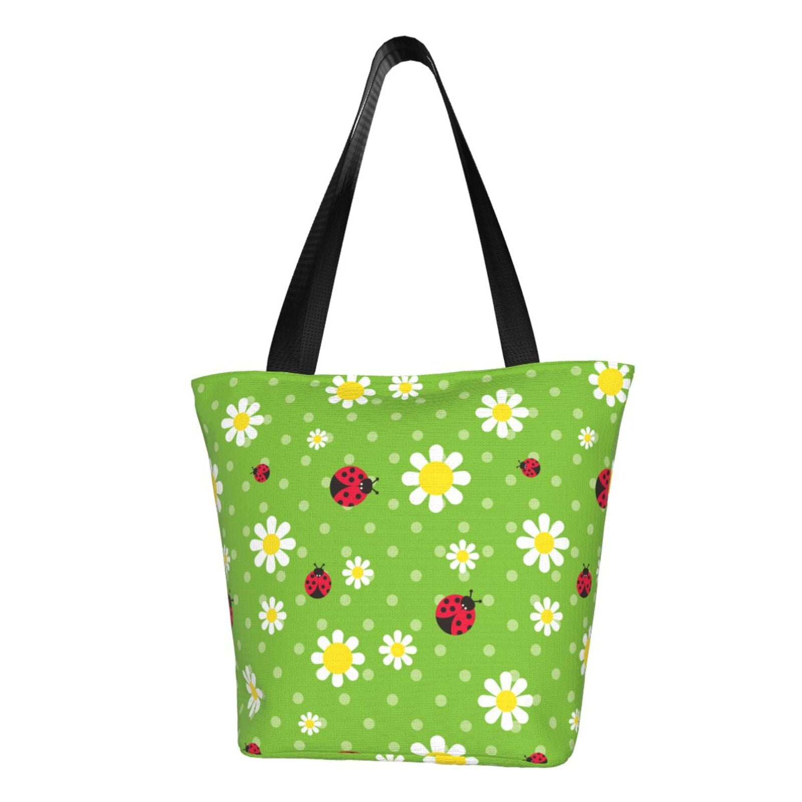 Xecao Daisies And Ladybugs for Tote Bag for Women -Tote Shoulder Bag with A Little Pocket Inside ...