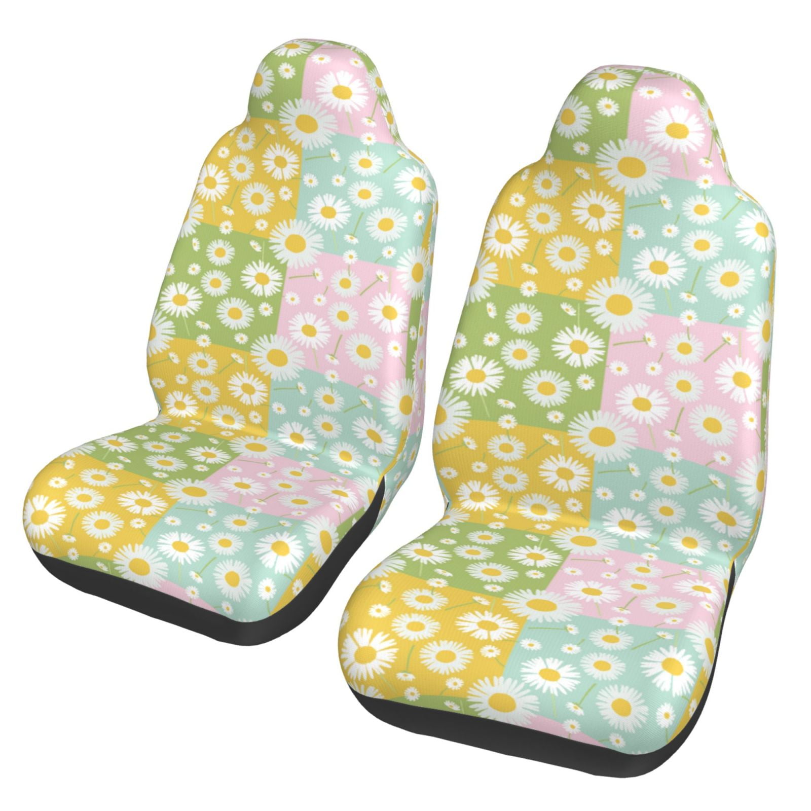 Xecao Daisies Flowers Print Car Seat Cover in That Fits Most Cars, Vans ...