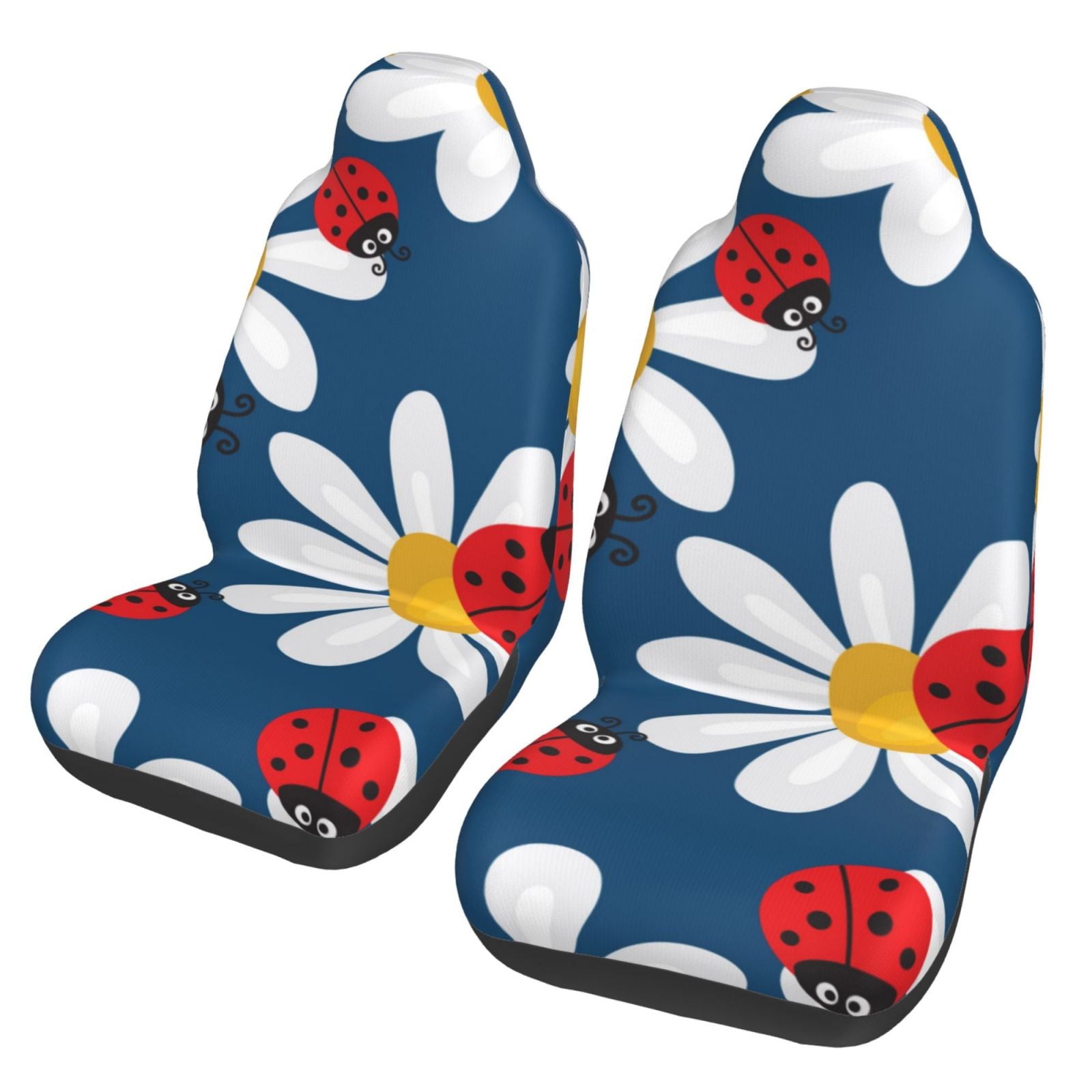 Xecao Daisies With Ladybugs Print Car Seat Cover in That Fits Most Cars ...