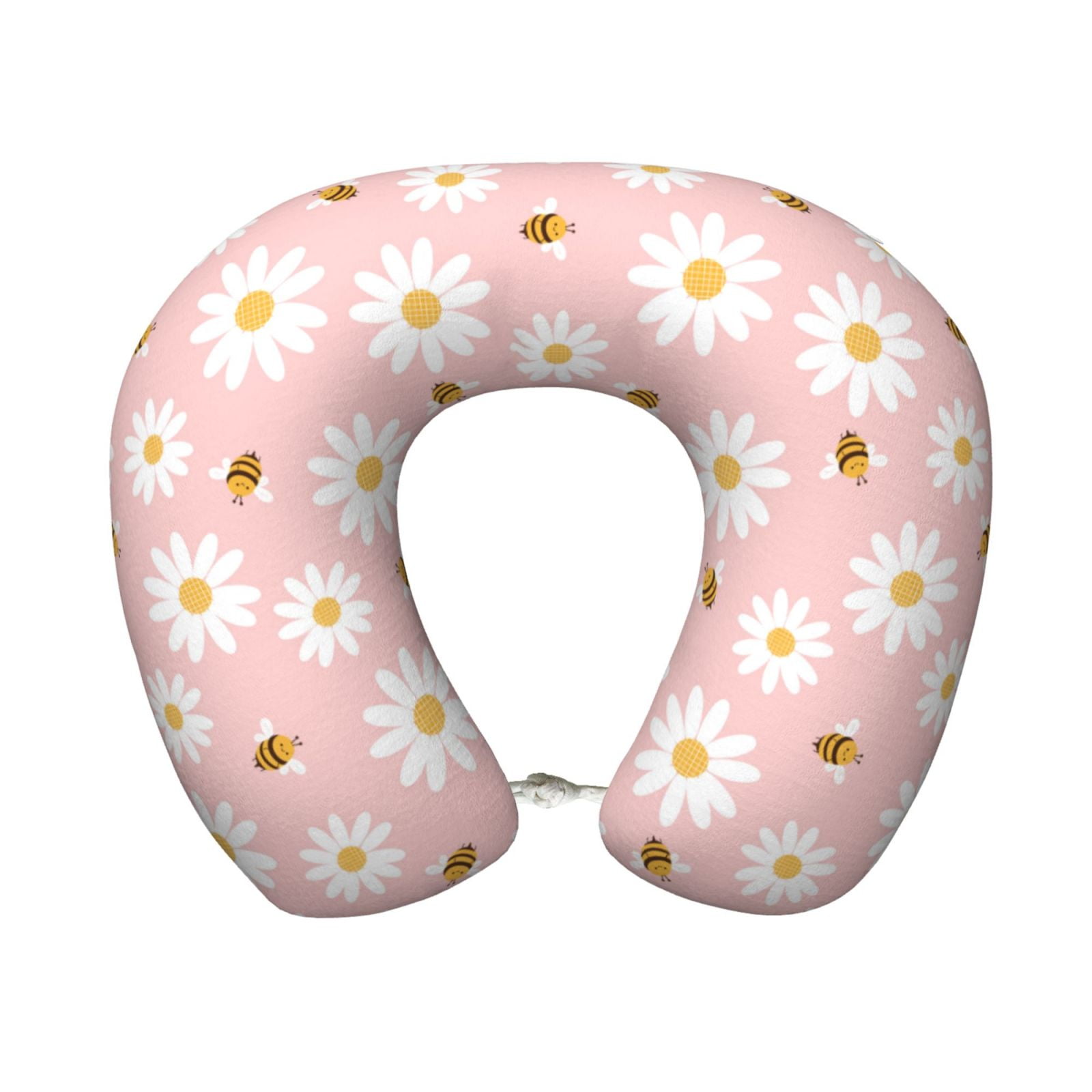 Xecao Daisy And Bee Print Memory Foam Cervical Neck Pillow Versatile U ...
