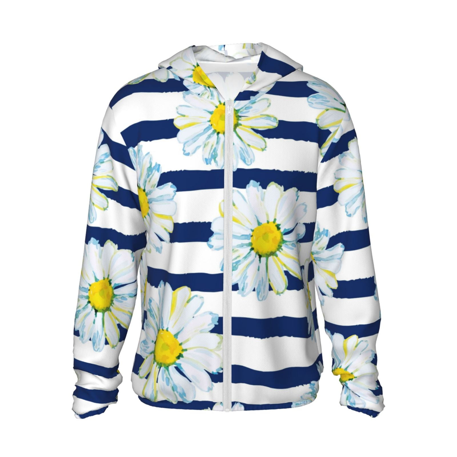 Xecao Daisy Striped Nautical for Sun Shirt-A lightweight, hoodie-style ...