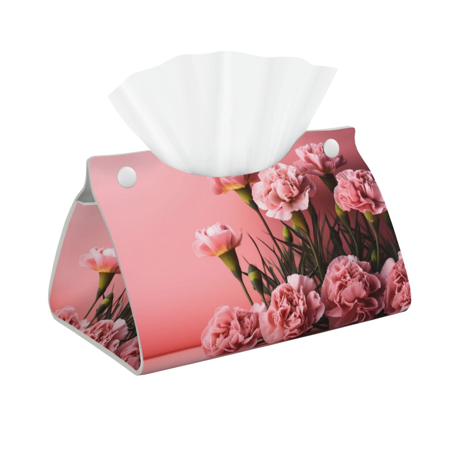 Xecao Delicate Pink Carnations A Print Tissue Box Cover,Modern PVC ...