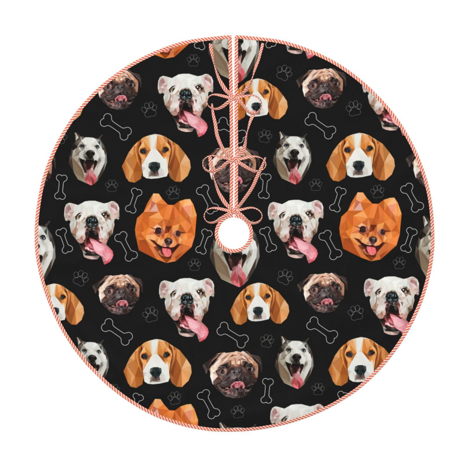 Xecao Different Breeds Of Dogs Pattern Christmas Tree Skirt Holiday ...