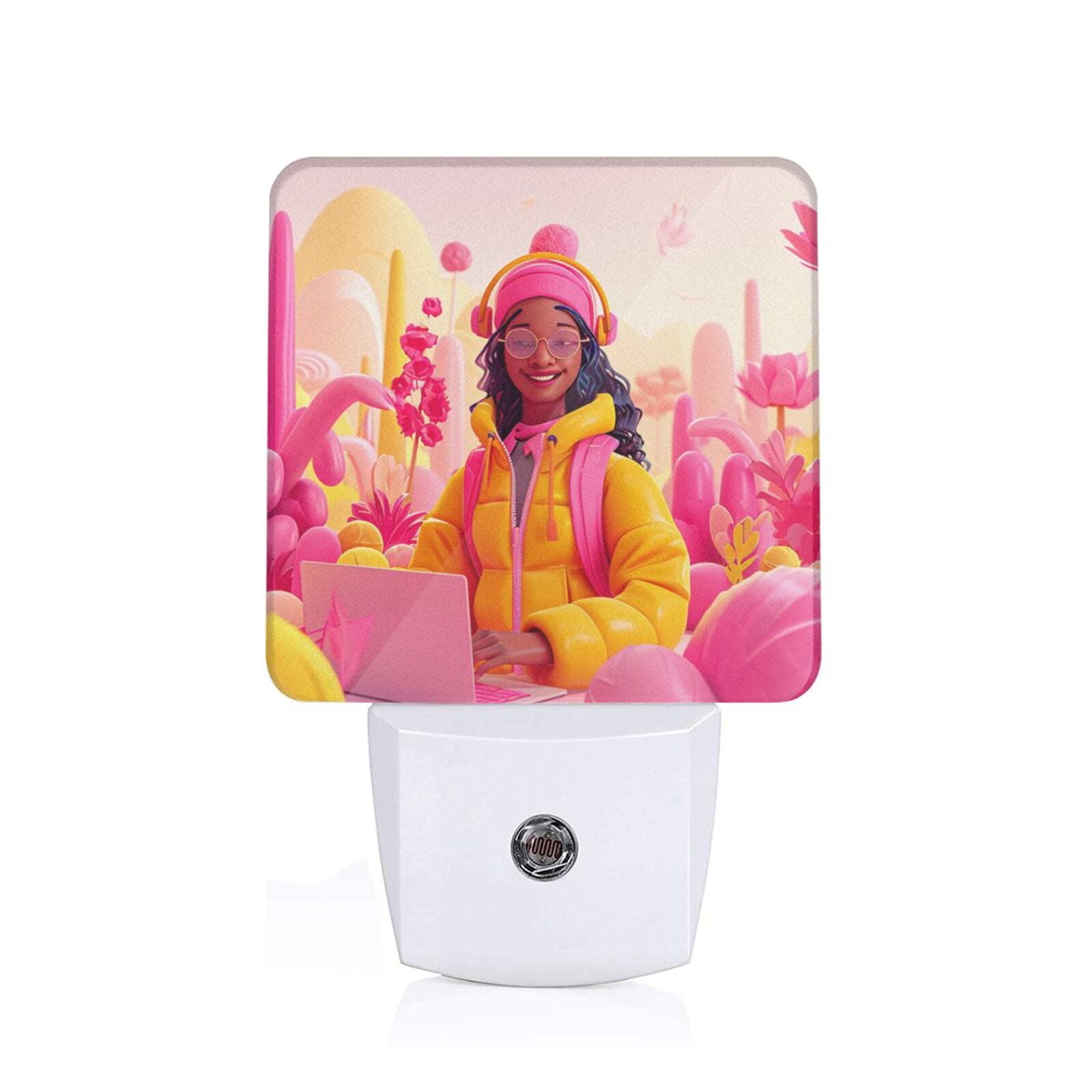 Xecao Digital Nomad Pink Landscape for Night Light - a Wall-mounted LED ...