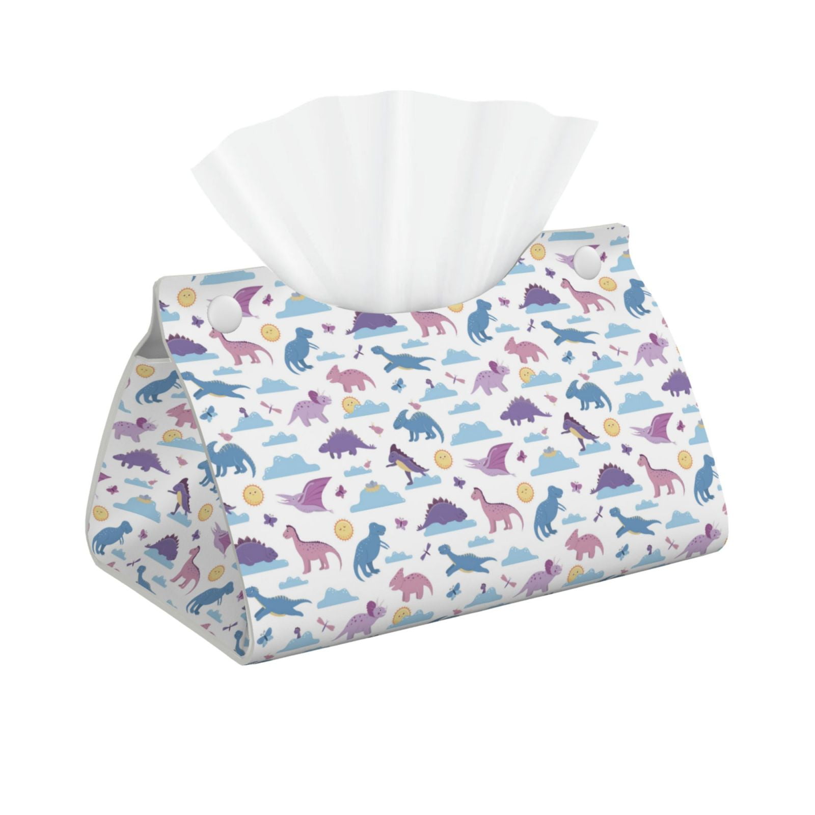 Xecao Dinosaur Print Tissue Box Cover,Modern PVC Leather Square Tissue ...