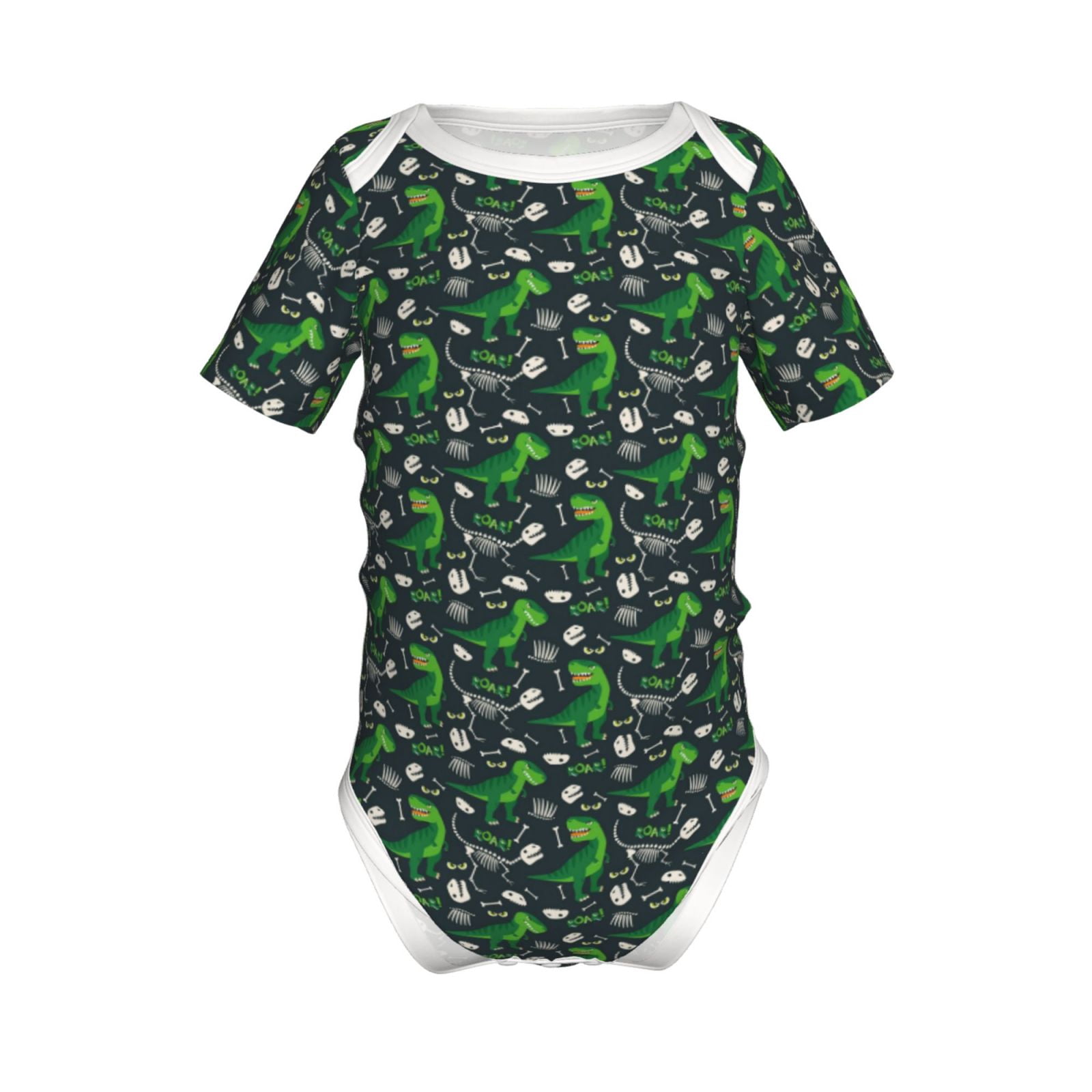Xecao Dinosaur and Bone Pattern Baby Climbing Bodysuit Short Sleeve ...