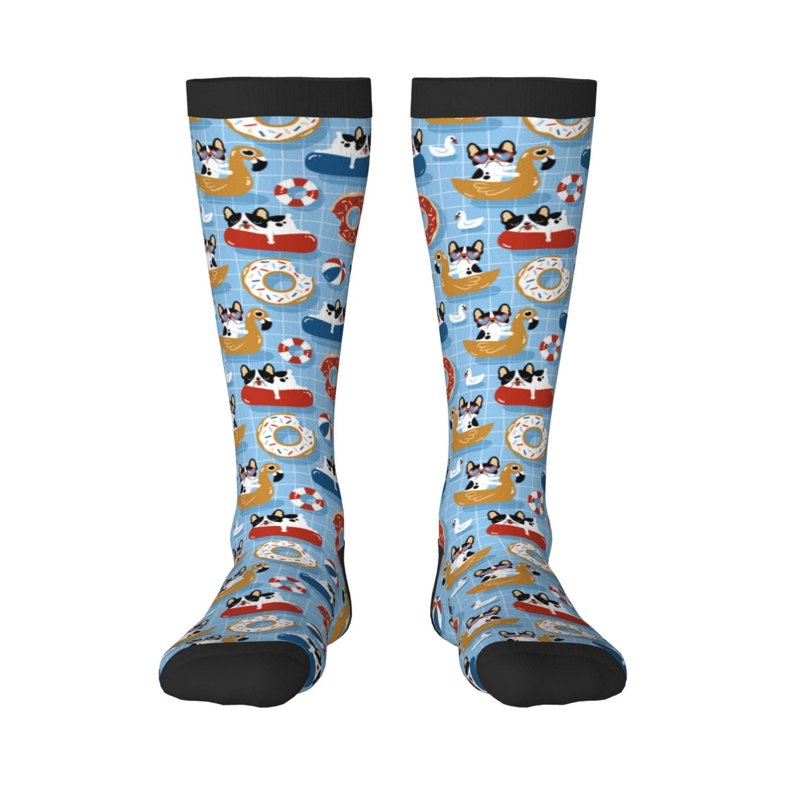 Xecao Dogs With Pool Floats Print Compression Socks for Both Men And ...