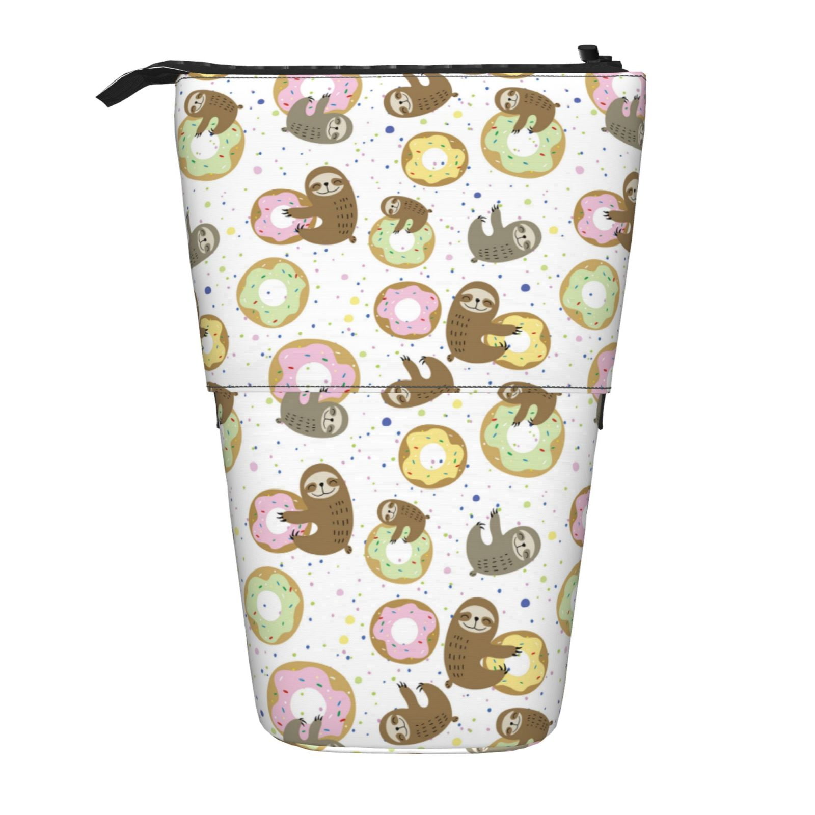 Xecao Donut Sloth Print Telescopic Pencil Bag Pen Holder Pop Up ...