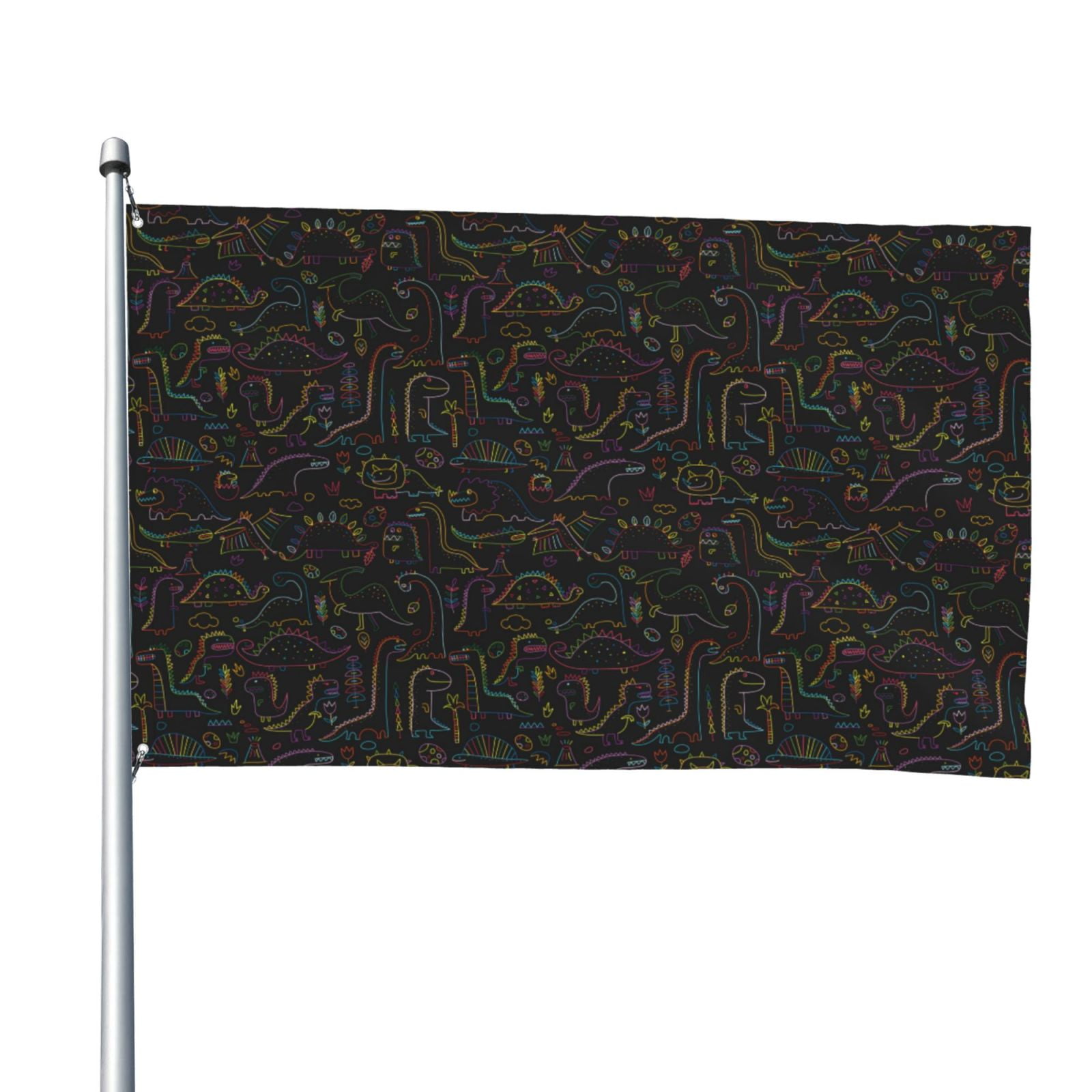 Xecao Doodle Dinosaur for Longest Lasting Flag, Made From Polyester, UV ...