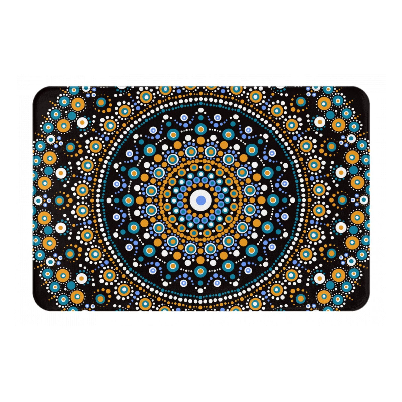 Xecao Dot Mandala print Flannel Mat: Non-slip, 16x24in. Ideal for ...