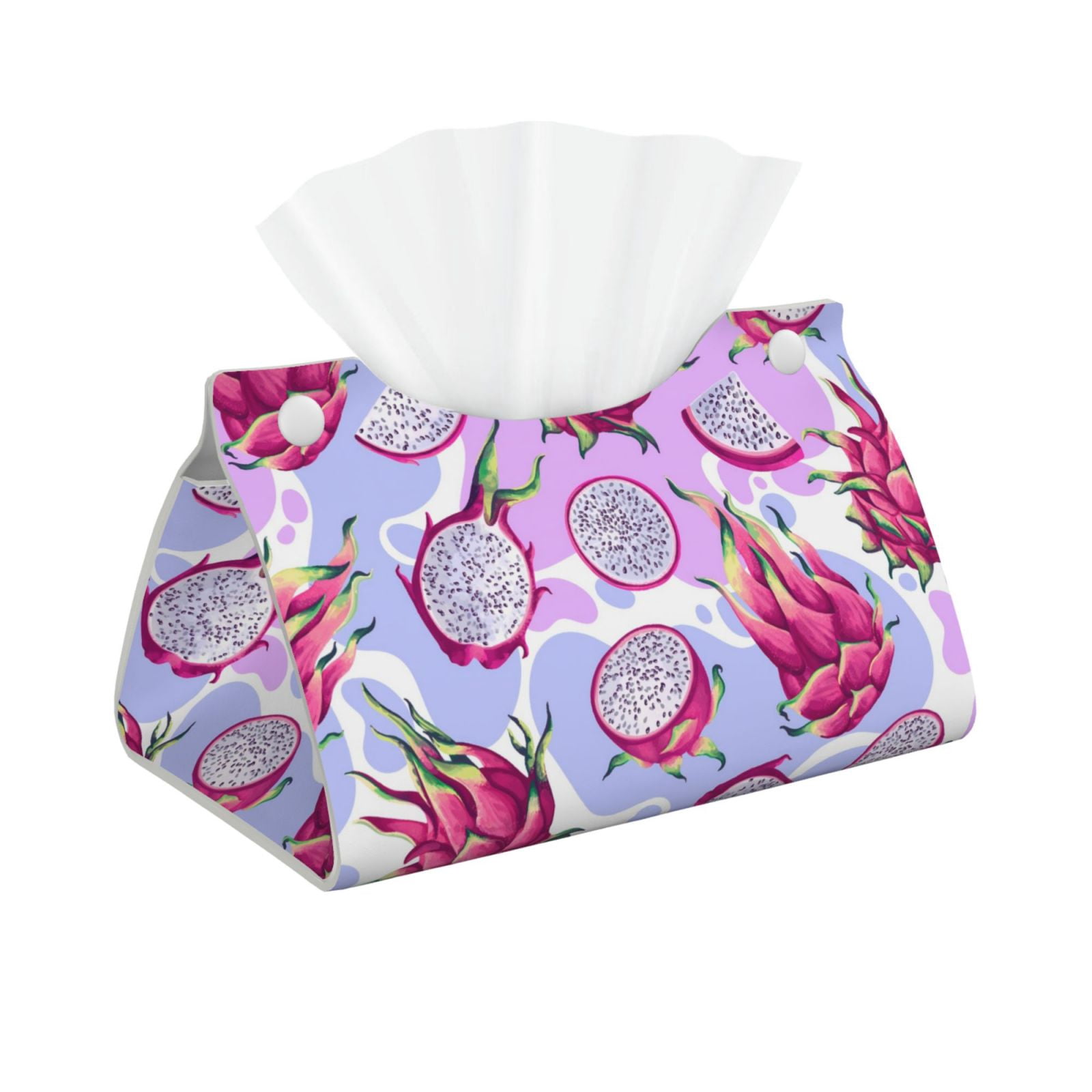 Xecao Dragon Fruit Print Tissue Box Cover,Modern PVC Leather Square ...