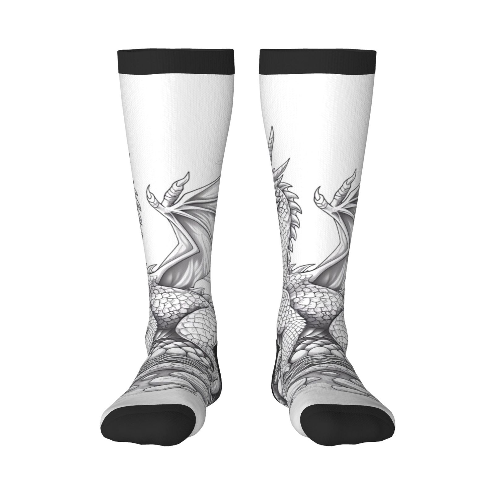 Xecao Dragon Nest Sketch Print Compression Socks for Both Men And Women ...
