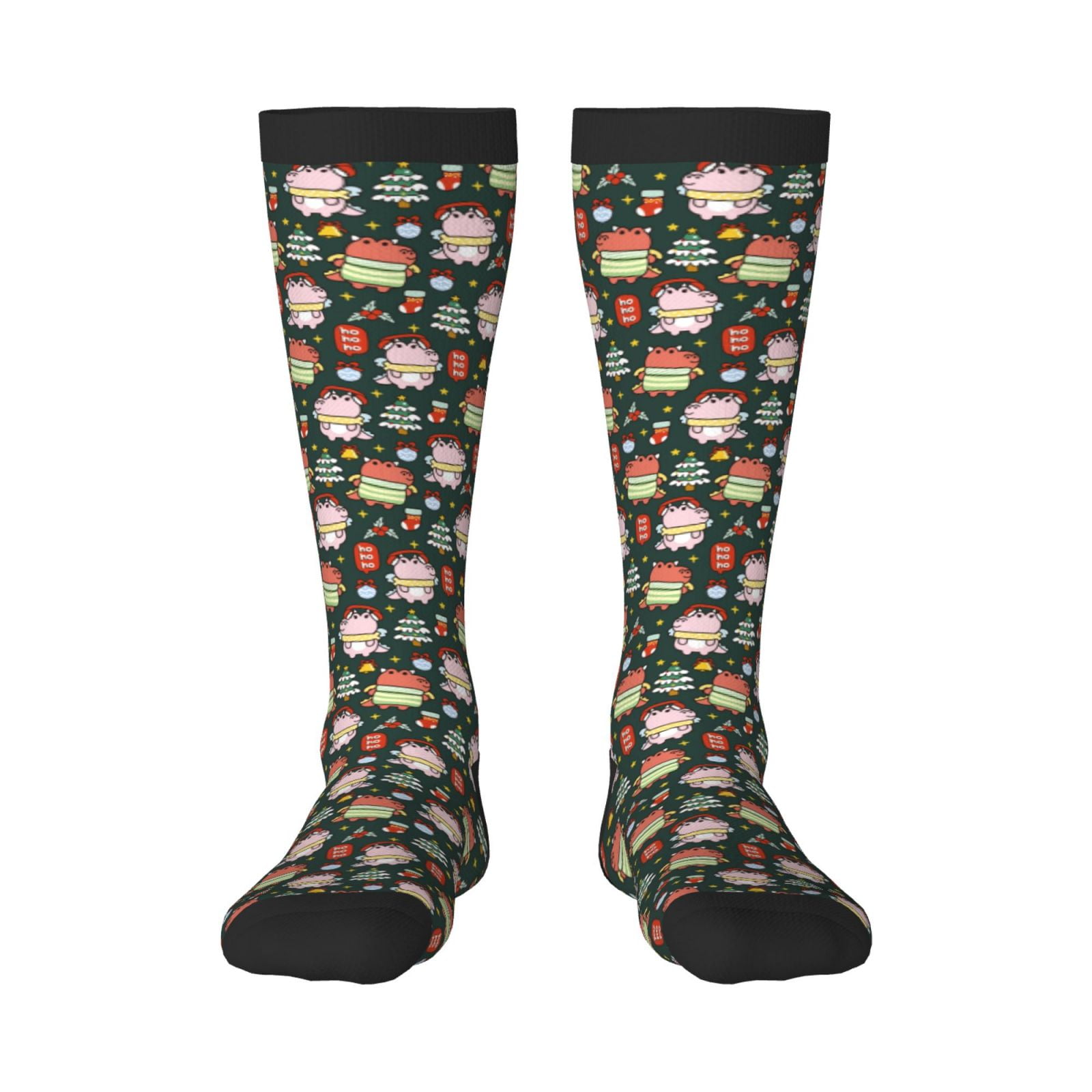 Xecao Dragon With Hohoho Print Compression Socks for Both Men And Women ...