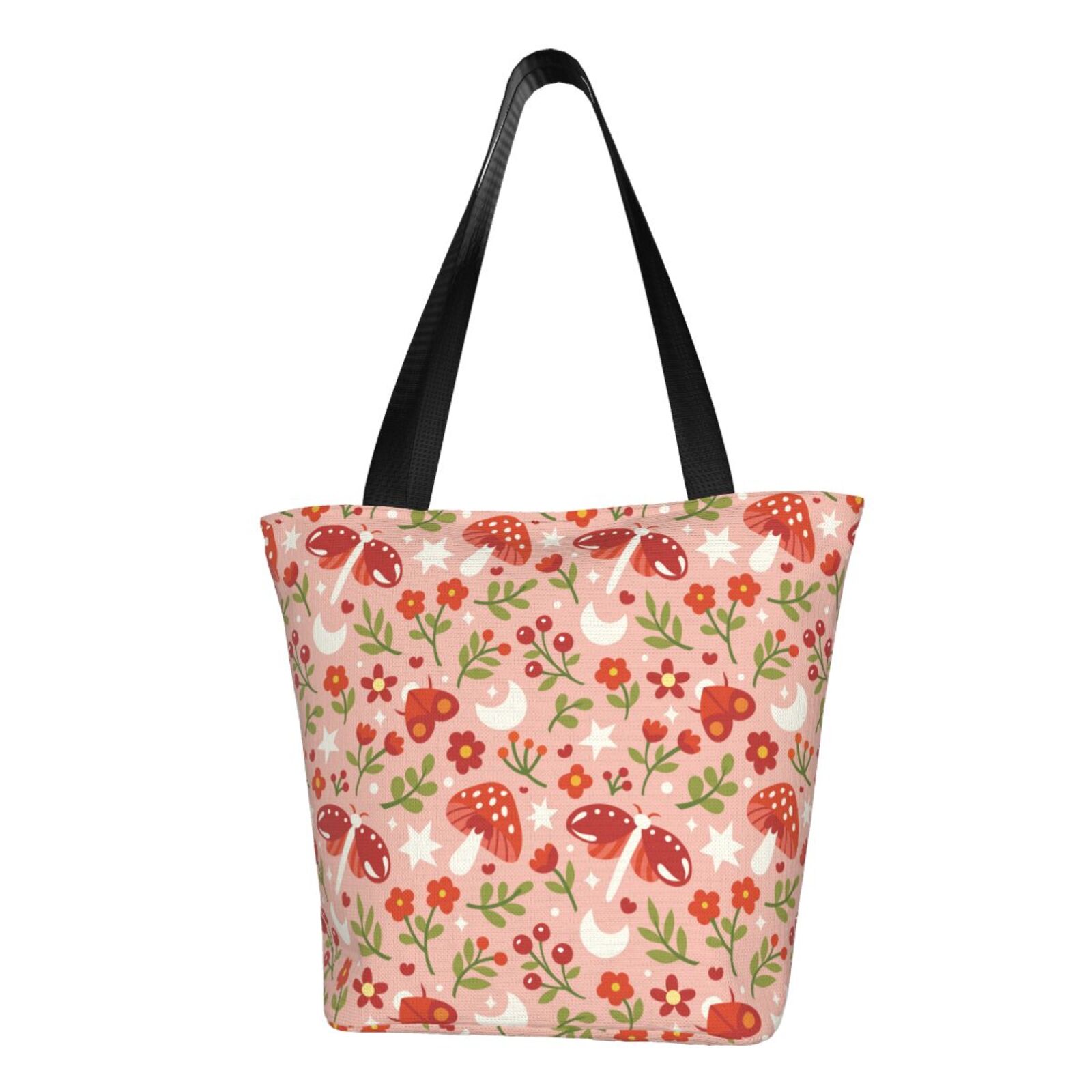 Xecao Dragonfly Mushroom for Tote Bag for Women -Tote Shoulder Bag with A Little Pocket Inside ...