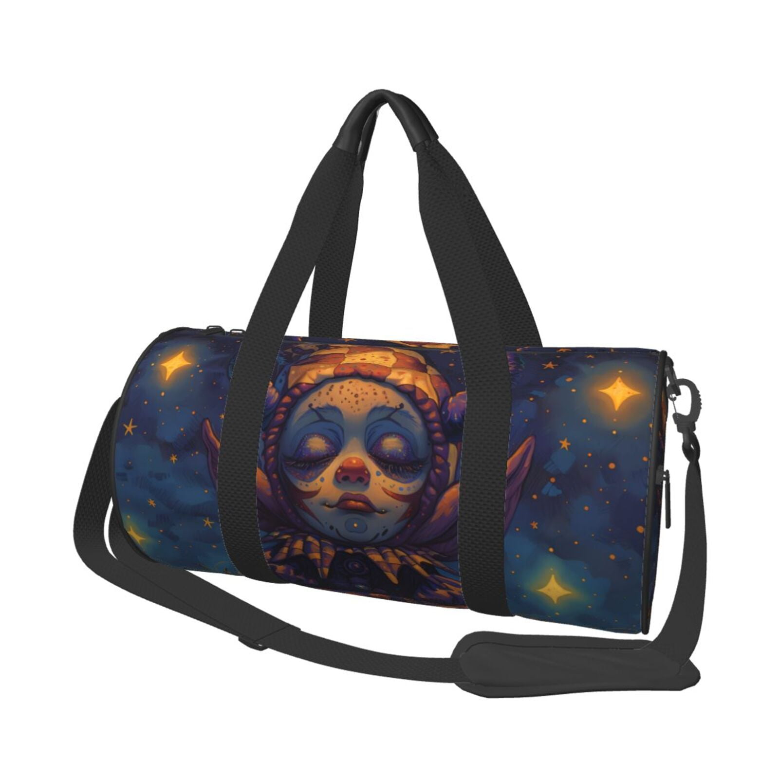 Xecao Dreamy Jester Under Stars Print Travel Duffle Bag, Bag Carry On ...