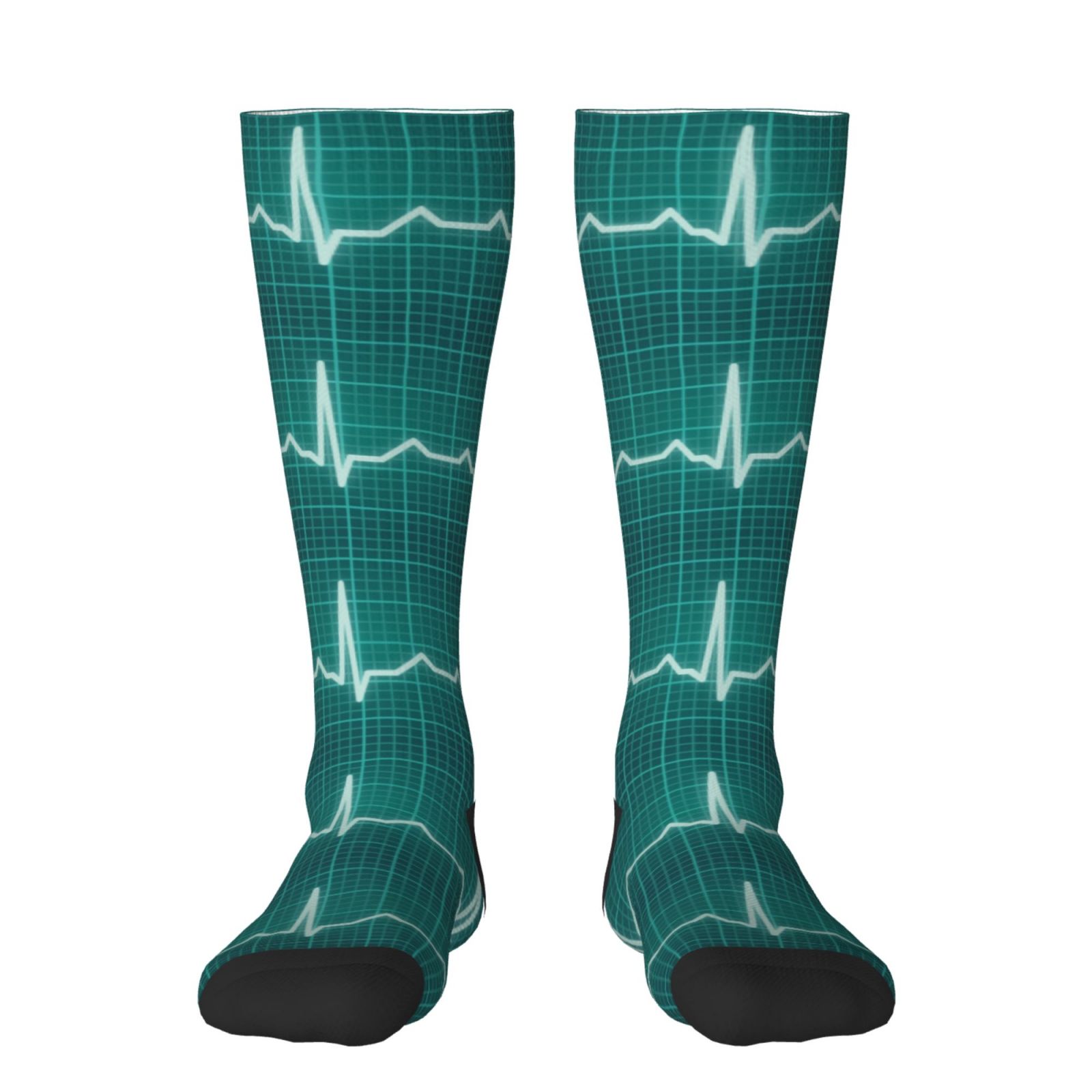 Xecao ECG Wave print thigh-high socks, crafted for both men and women ...
