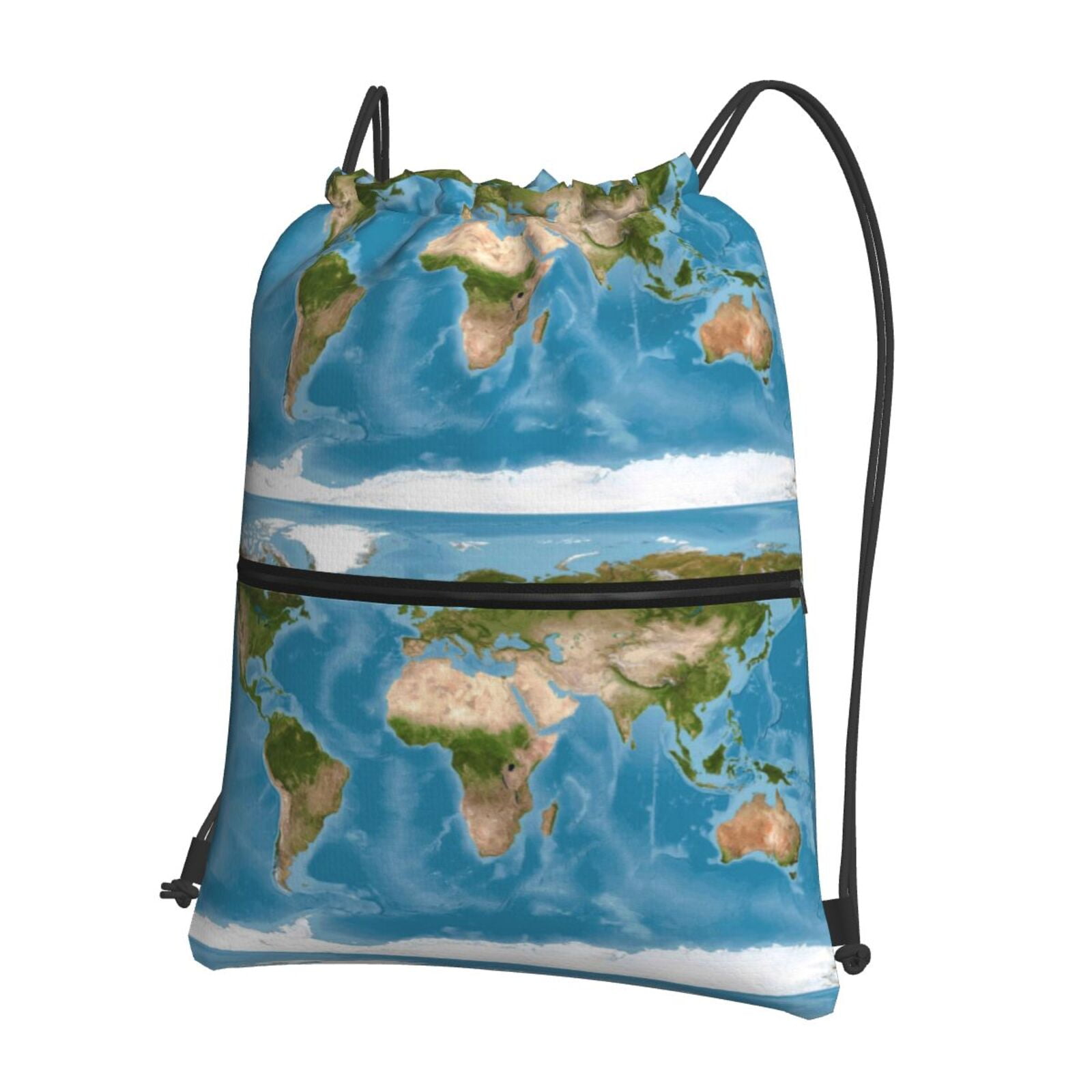 Xecao Earth View World Map for Drawstring Bags,Pull String Backpack ...