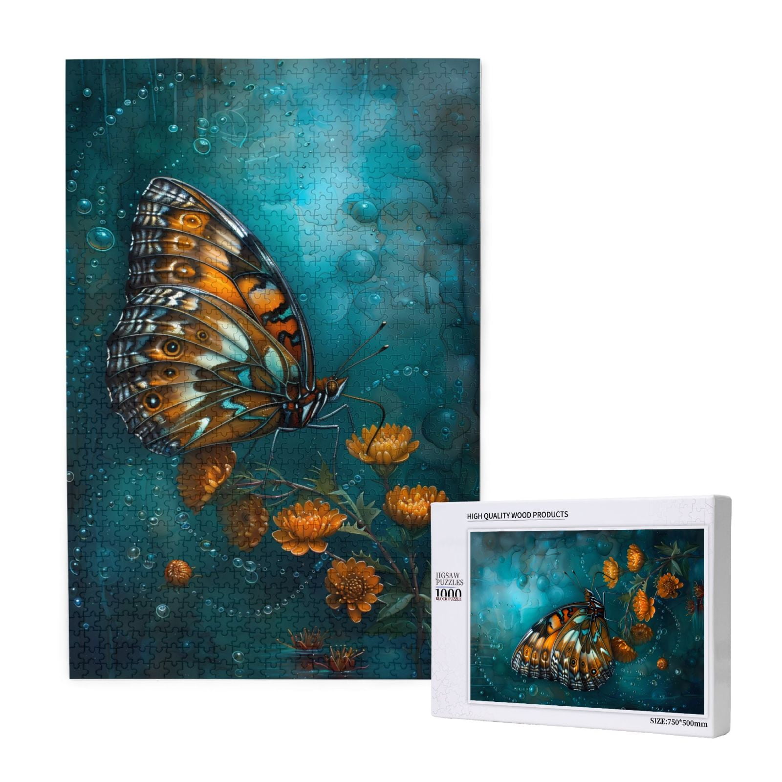 Xecao Elegant Butterfly And Flowers Pattern 1000 Piece Puzzles , Jigsaw ...