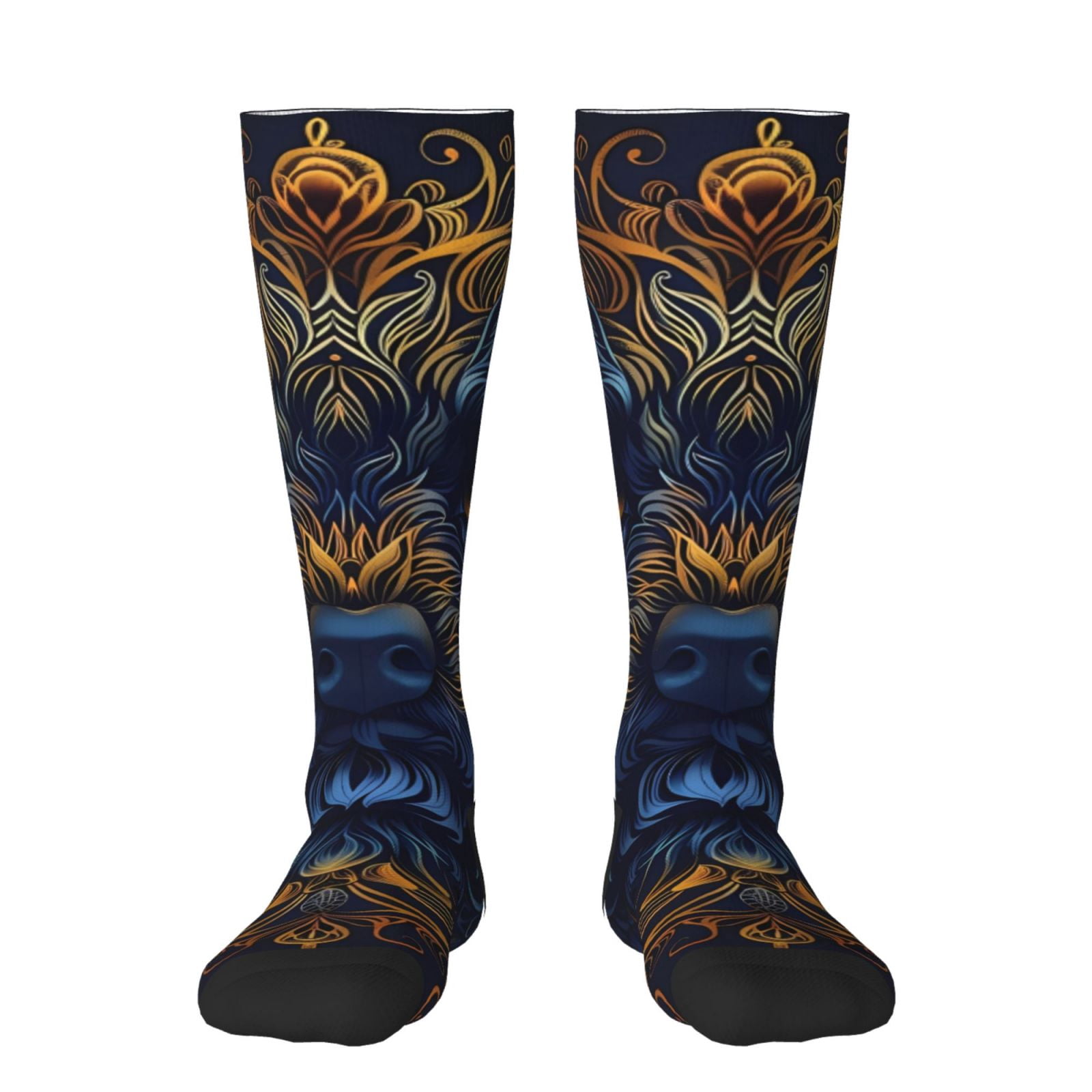 Xecao Elegant Dog Mandala Art Print Compression Socks for Both Men And ...