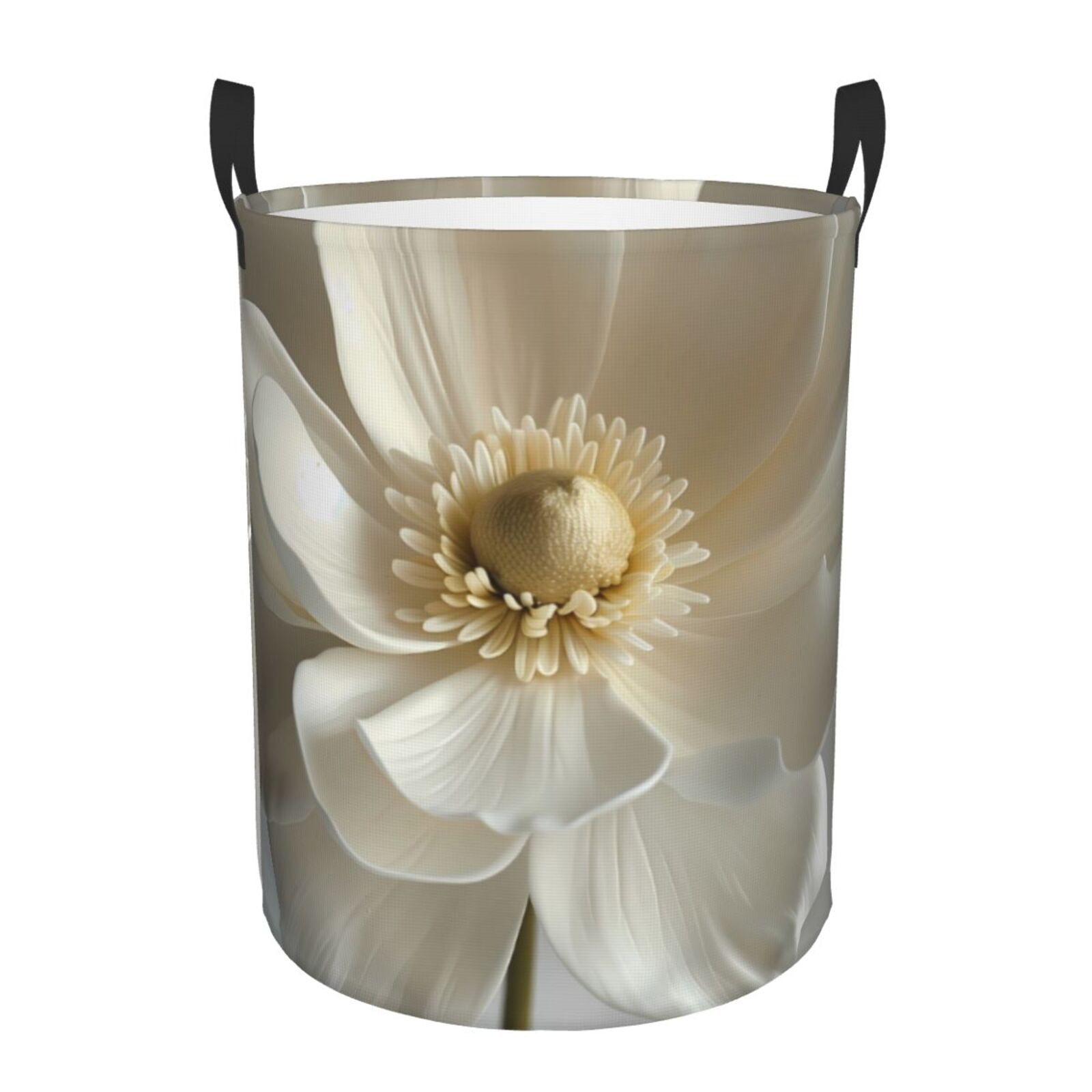 Xecao Elegant Ivory Flower Print Laundry Basket,Laundry Hamper Designed ...