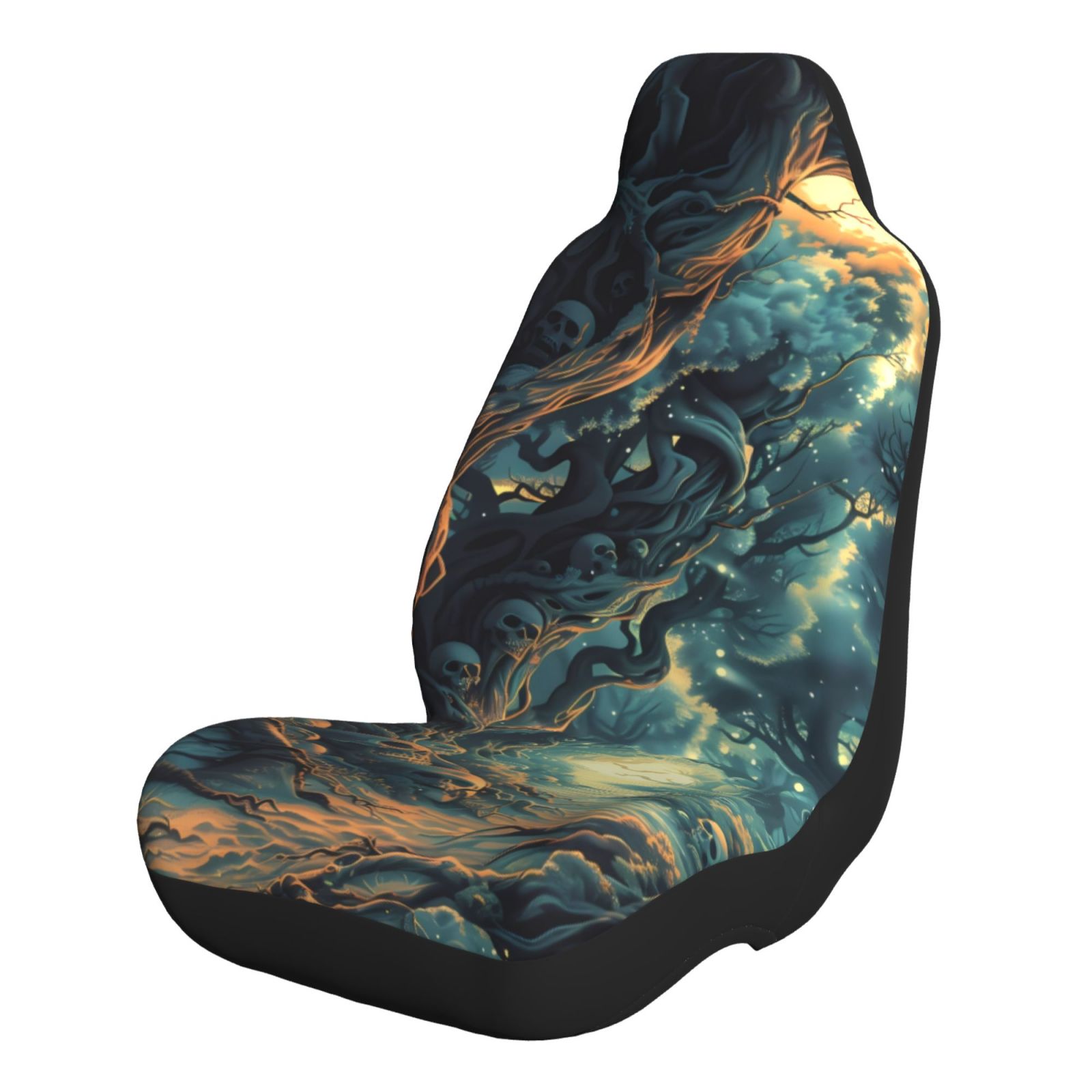 Xecao Enchanted Forest Skull Path for Automotive Seat Covers for Cars ...