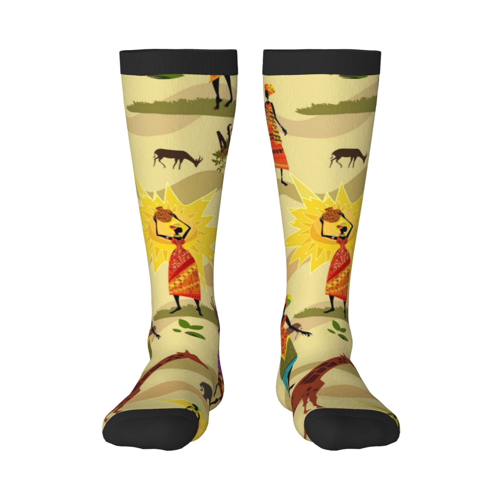 Xecao Ethnic African print thigh-high socks, crafted for both men and ...