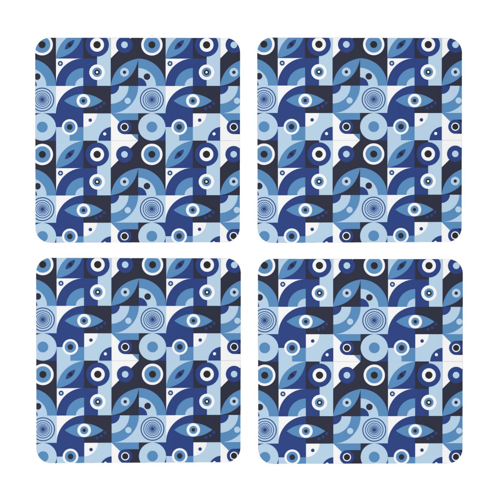 Xecao Evil Eye for MDF Cork Coaster 4 Pcs,Drink Coasters,Suit for House ...