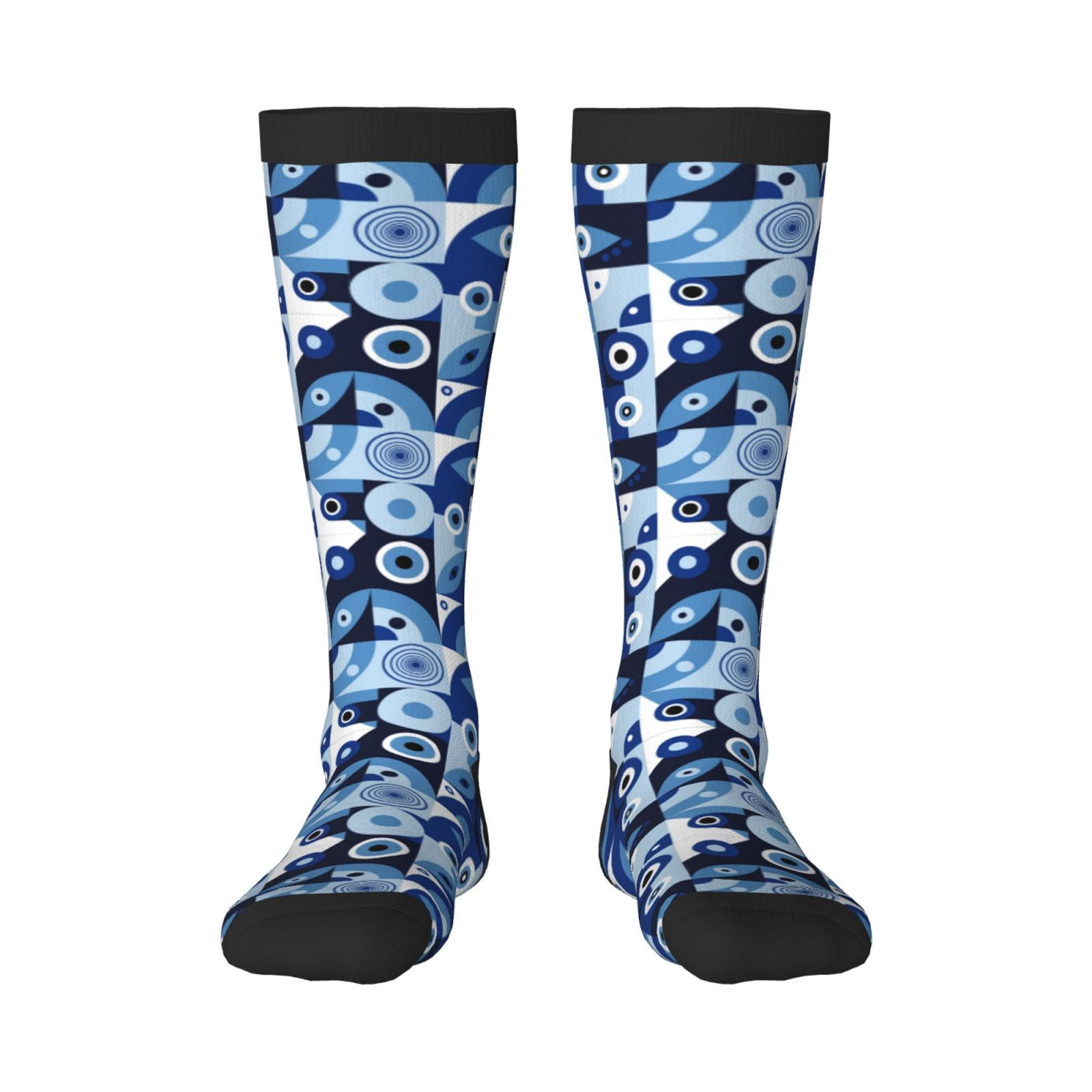 Xecao Evil Eye print thigh-high socks, crafted for both men and women ...