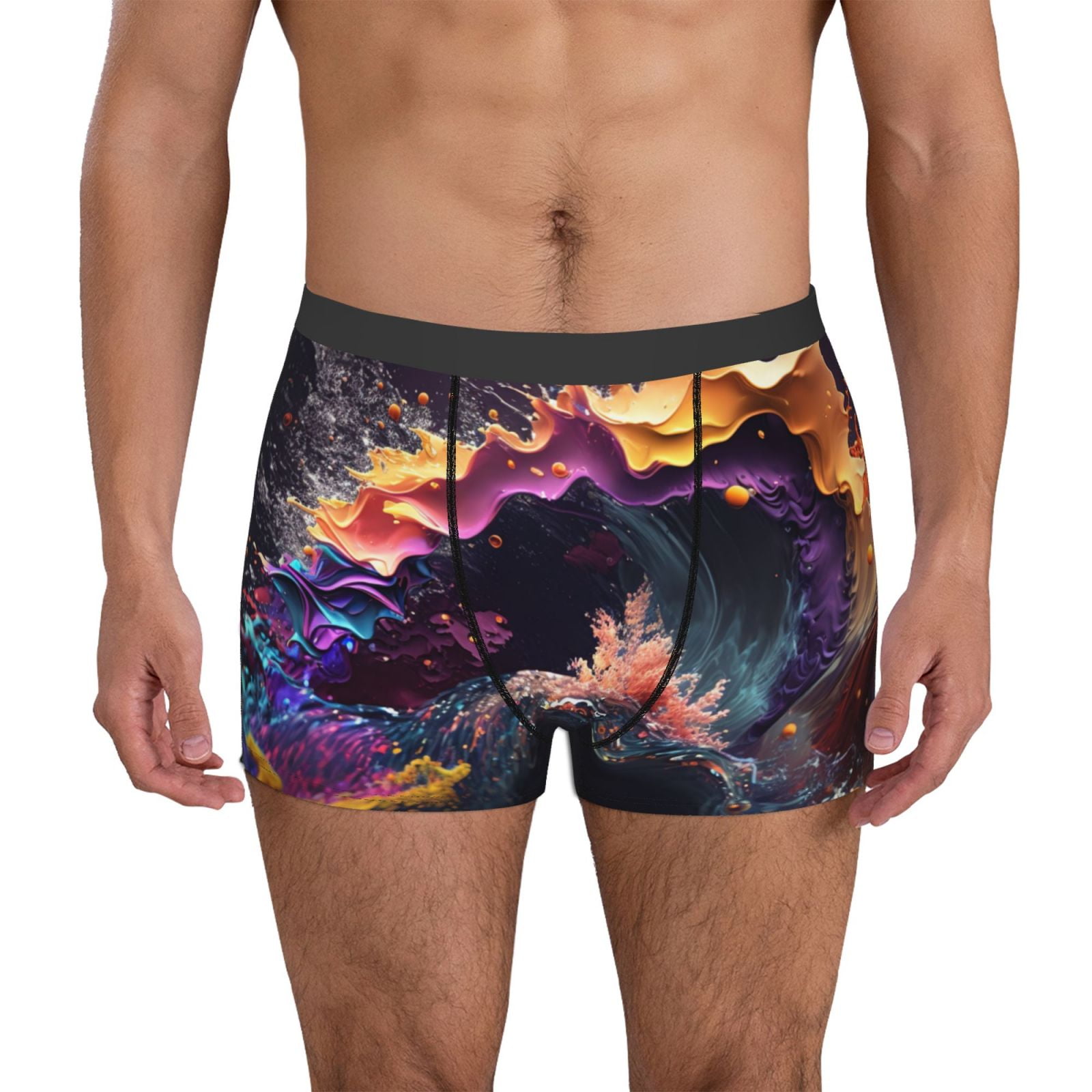 Xecao Explosive Fluid Splash Art Print Men's Underwear Boxer Briefs,Breathable Choice for Men's ...