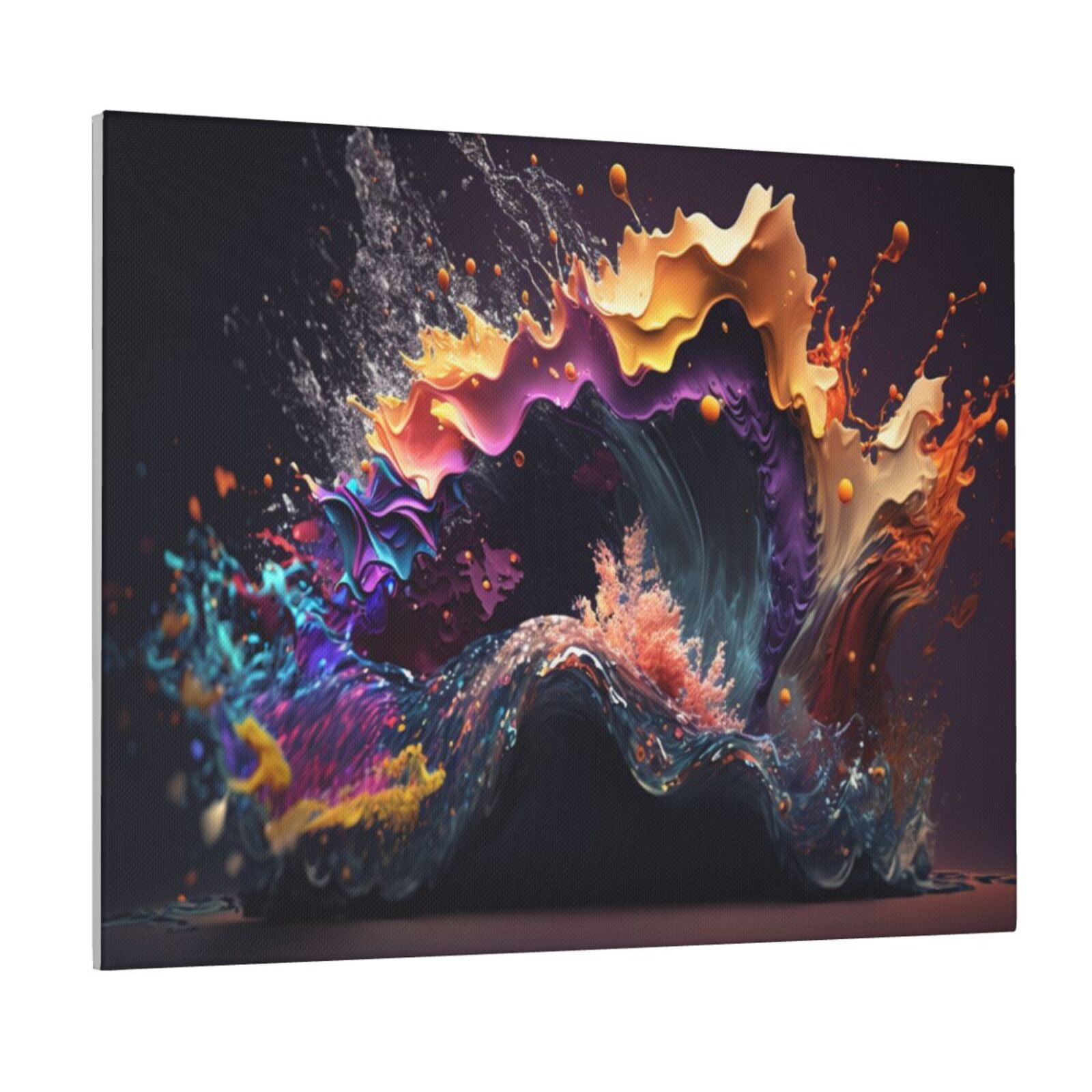 Xecao Explosive Fluid Splash Art for Waterproof Framed Canvas Art ...