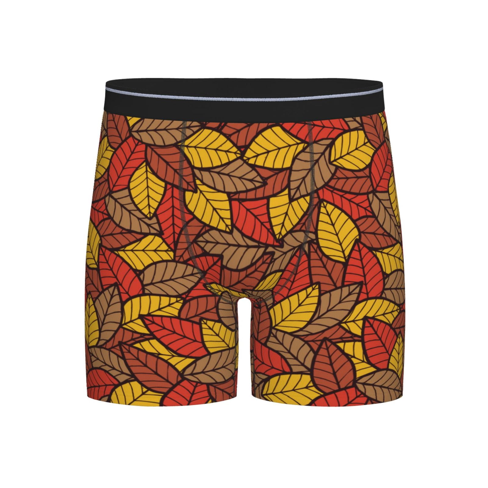 Xecao Fall Leaves Print Boxer Briefs for Men's Stretch Moisture-Wicking ...