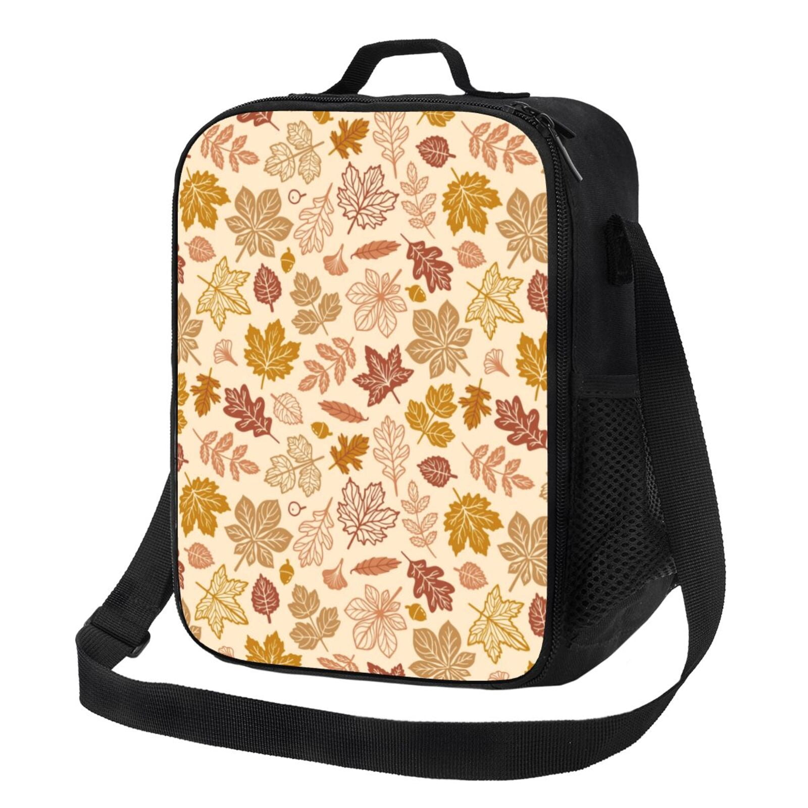 Xecao Fall Leaves Print Lunch Bag - Durable, Double-Insulated Lunch Bag ...