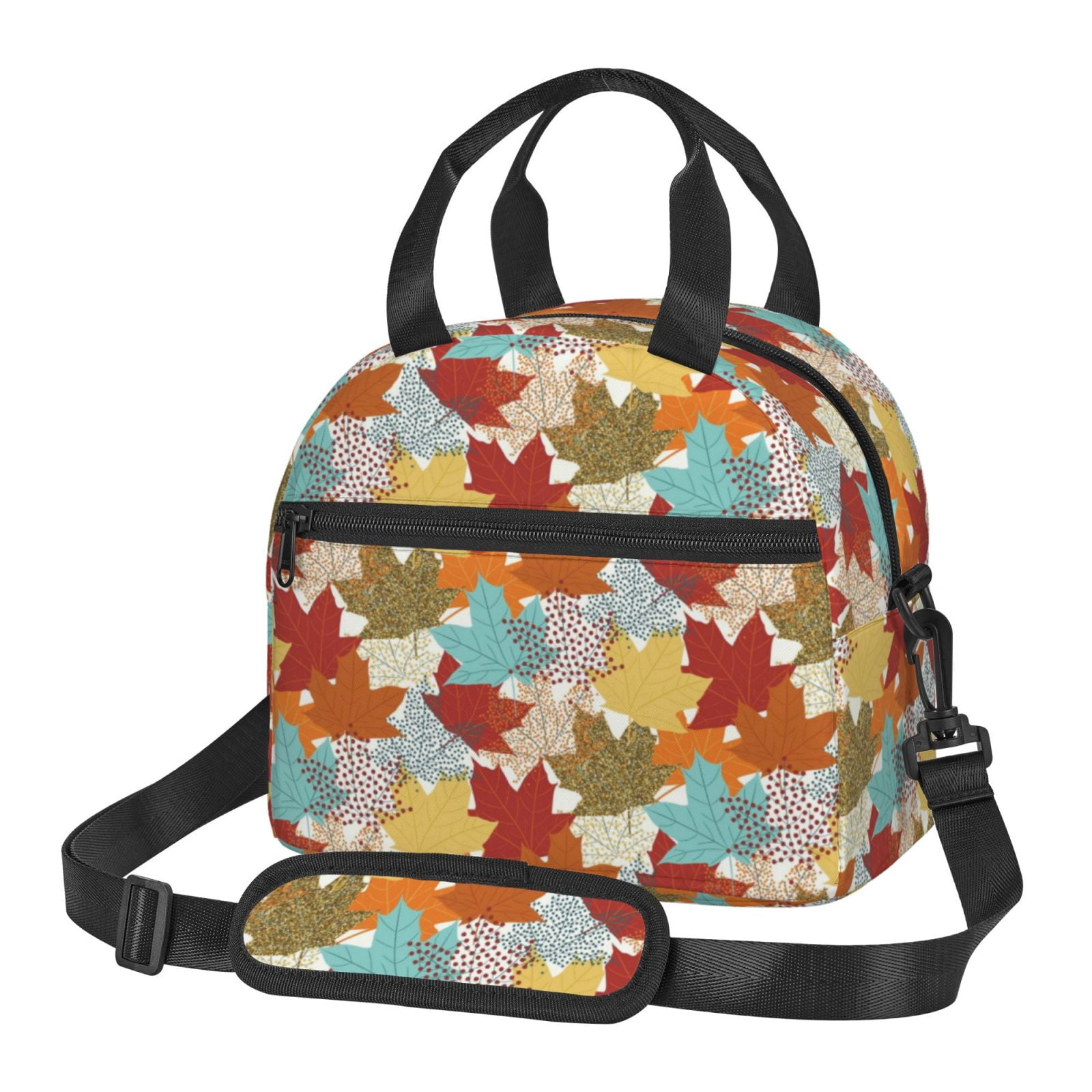 Xecao Fall Maple Leaves Print Insulated Lunch Box, Lunch Cags Lunch Bag ...