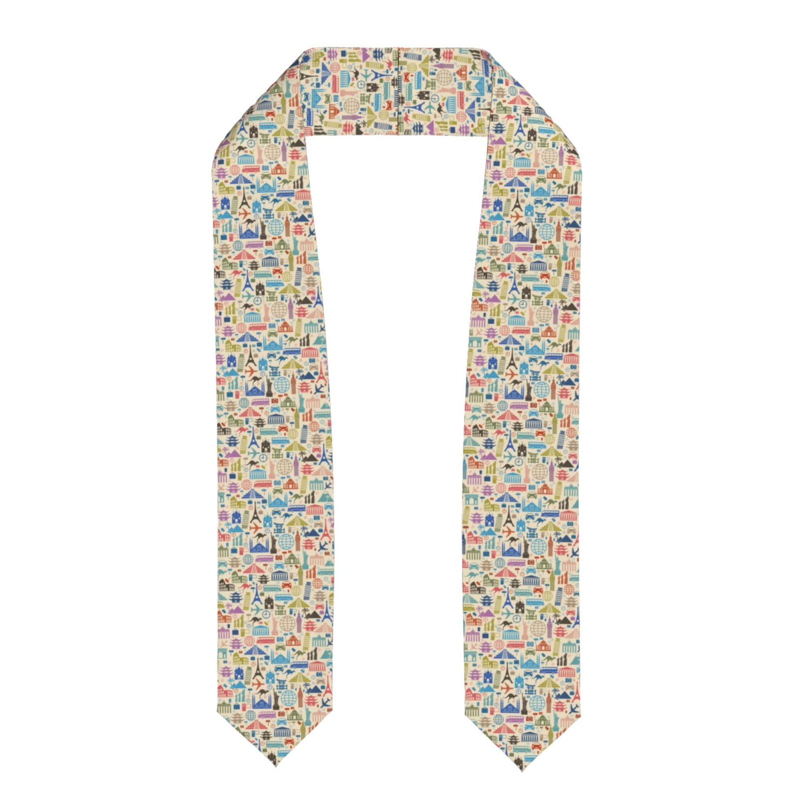 Xecao Famous Places Print Graduation Shawl Stole Honor Stole Adult 72 ...