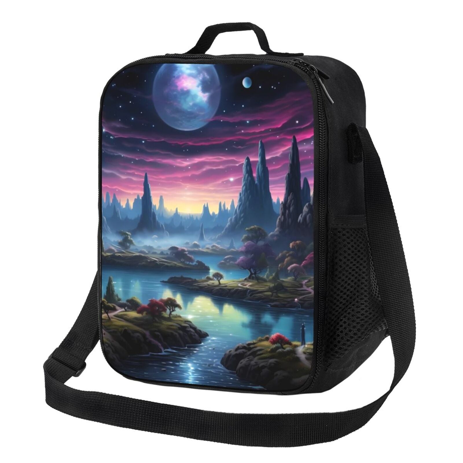 Xecao Fantasy Landscape Starry Night Print Lunch Bag - Durable, Double ...