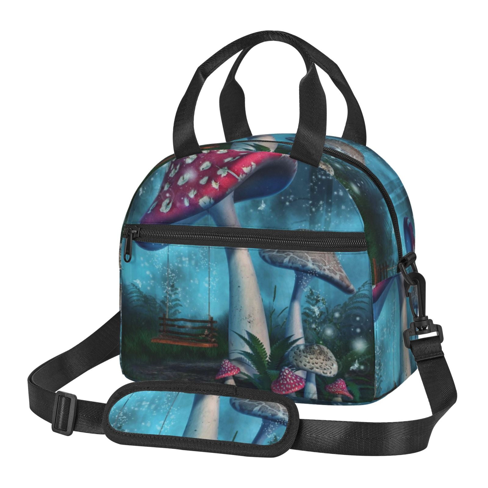 Xecao Fantasy Mushrooms Print Insulated Lunch Box, Lunch Cags Lunch Bag ...