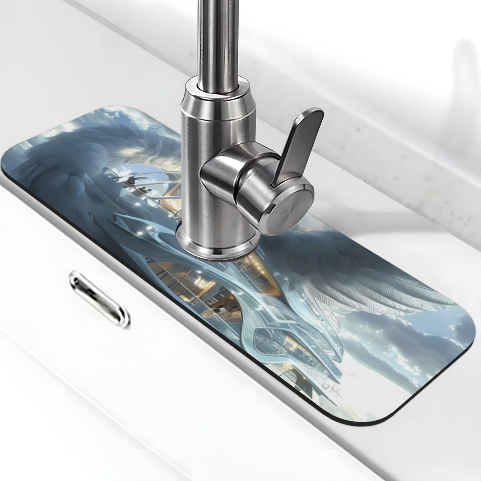 Xecao Fantasy Swan Yacht Design for Kitchen Sink Splash Guard Faucet ...